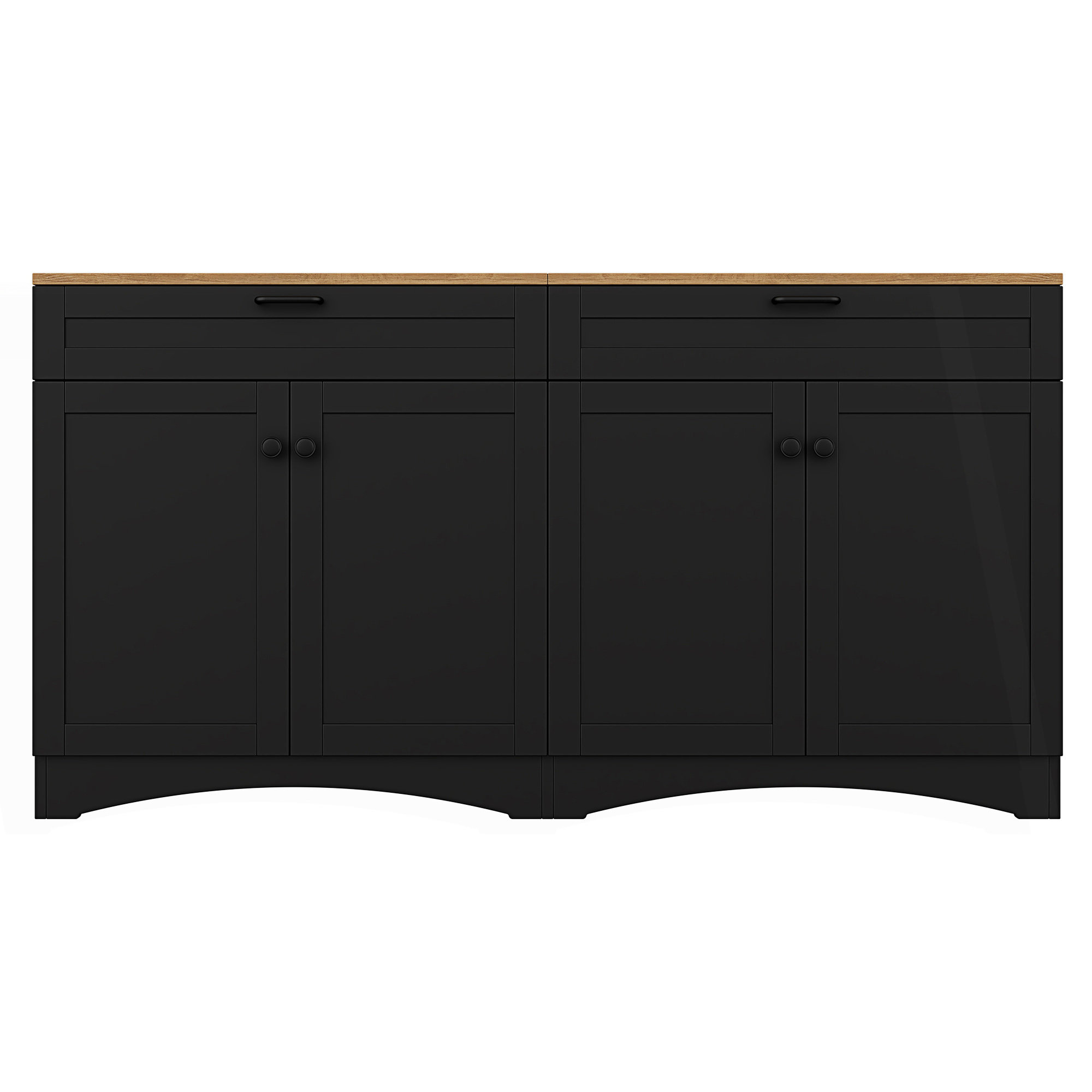 August Grove Farmhouse Tv Stand With 2 Drawers, Sideboard With ...
