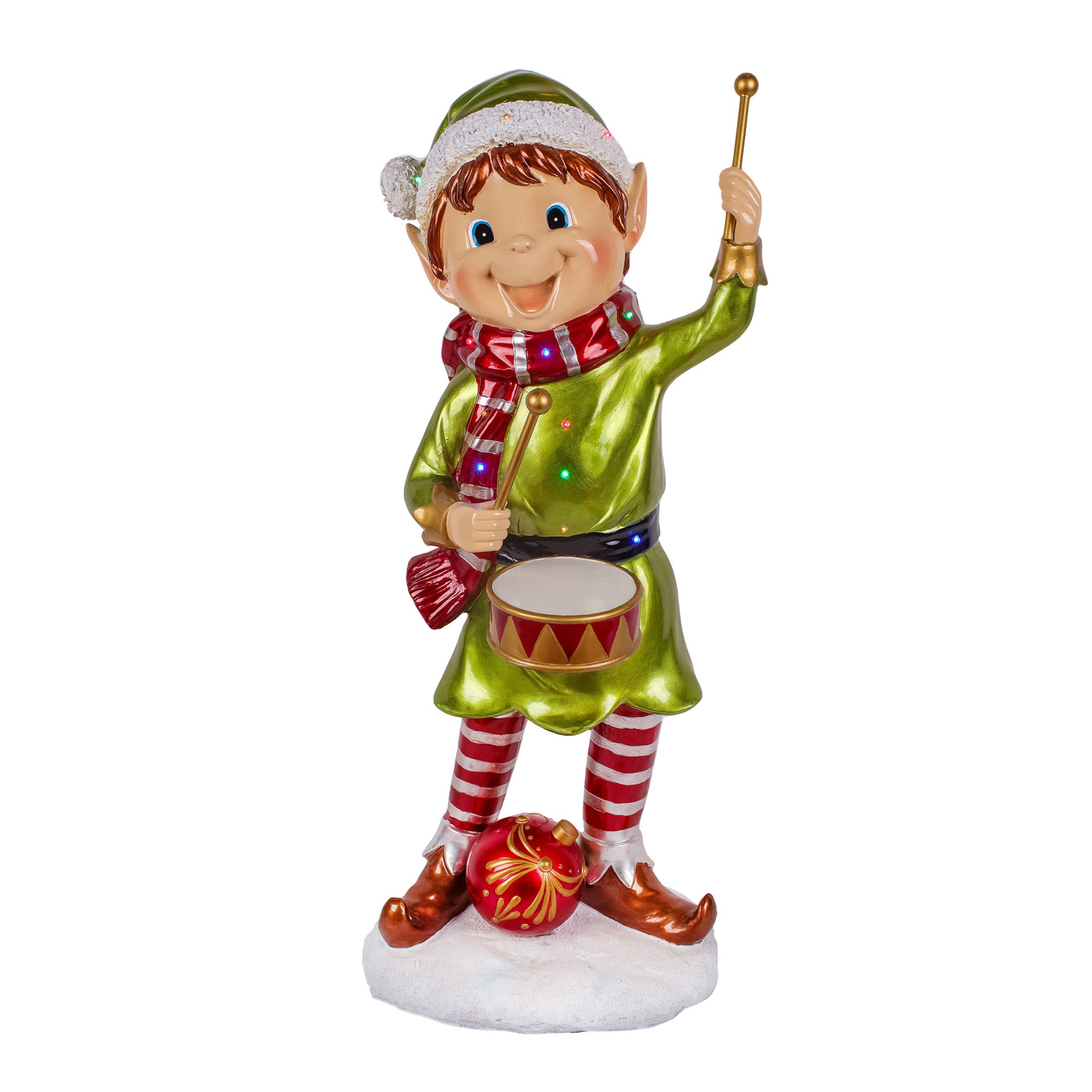 National Tree Company Elf Collection 37 in. Drumming Pixie Elf with ...