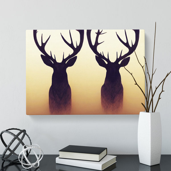 Alpen Home Fine Stags - Wrapped Canvas Painting | Wayfair.co.uk