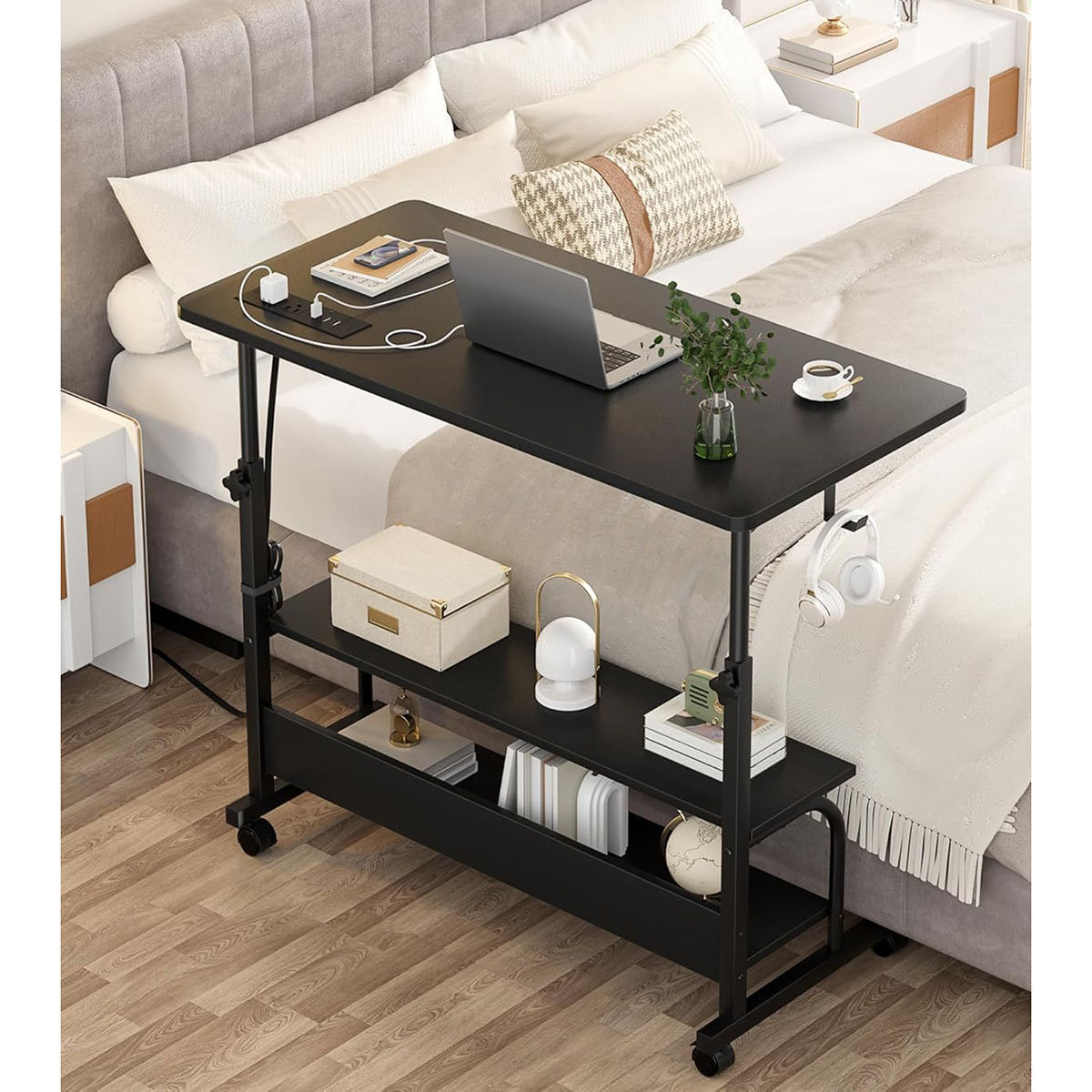 Latitude Run® Height Adjustable Standing Desk With Power Outlets, 39 ...