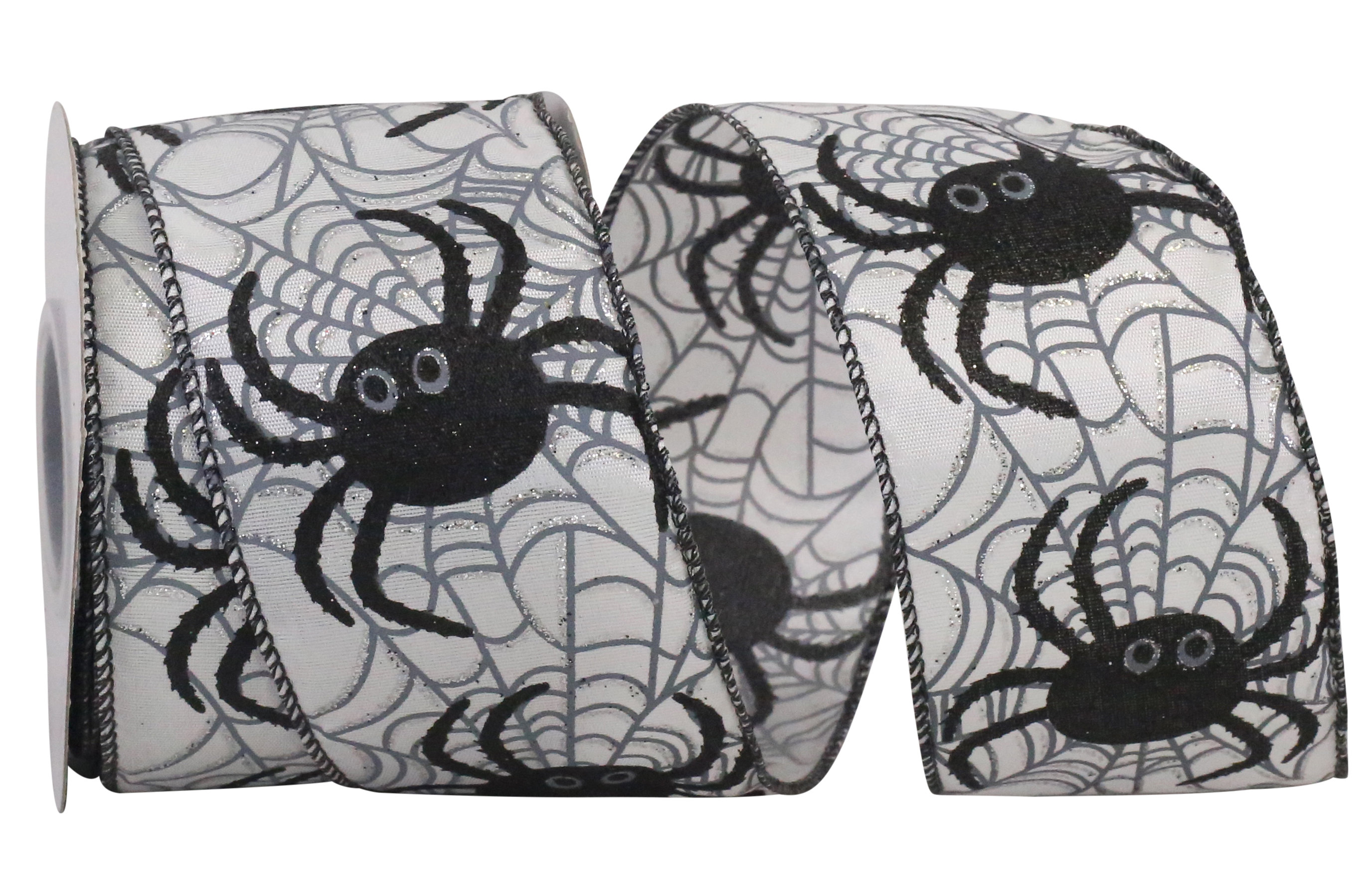 The Holiday Aisle® 2-1/2 inch X 10 YARDS Spider Web Glitter Halloween ...