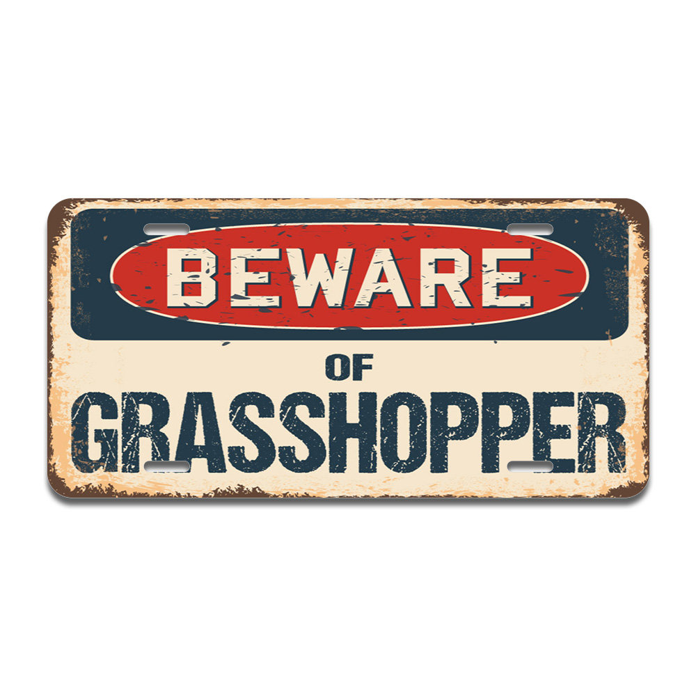SignMission Beware of Grasshopper Aluminum Plate Frame | Wayfair