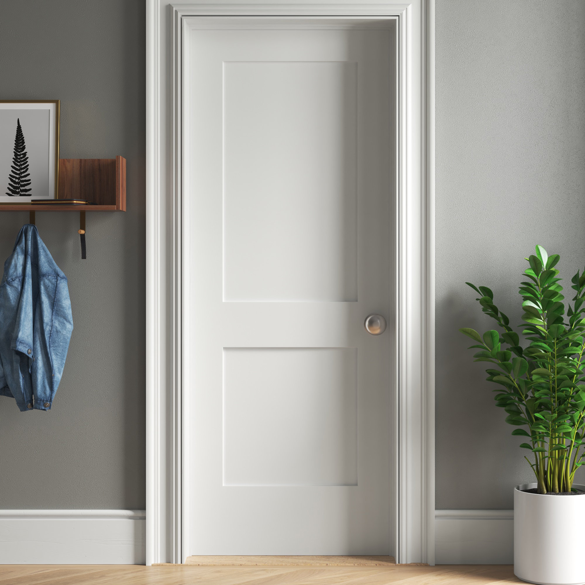Trimlite Primed 2 Panel Interior Shaker Door Slab & Reviews - Wayfair ...