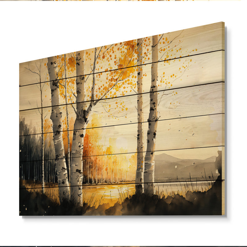 Union Rustic Zeynep - Landscape Wood Wall Art - Natural Pine Wood | Wayfair