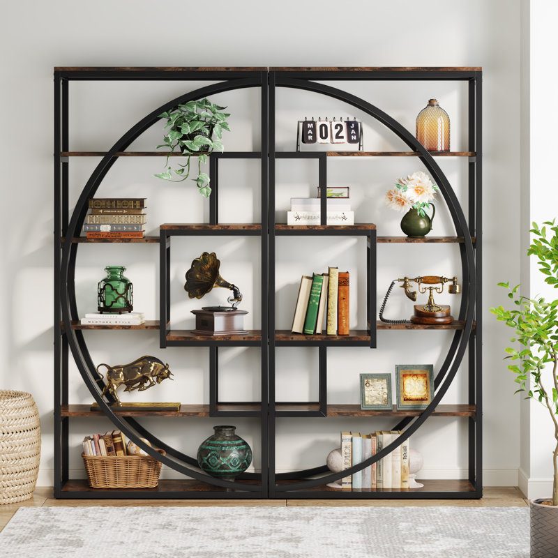 17 Stories 5-tier Tall Bookcase(set Of 2) & Reviews | Wayfair