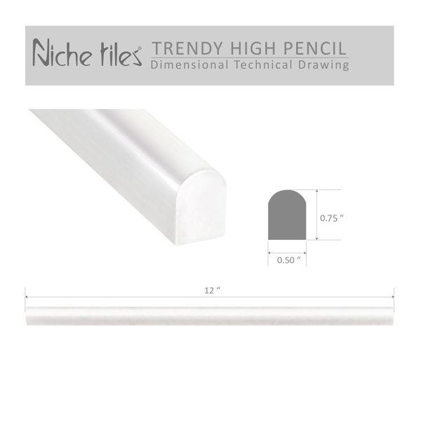 Nichetiles 12" x 0.75" Porcelain Pencil Liner | Wayfair