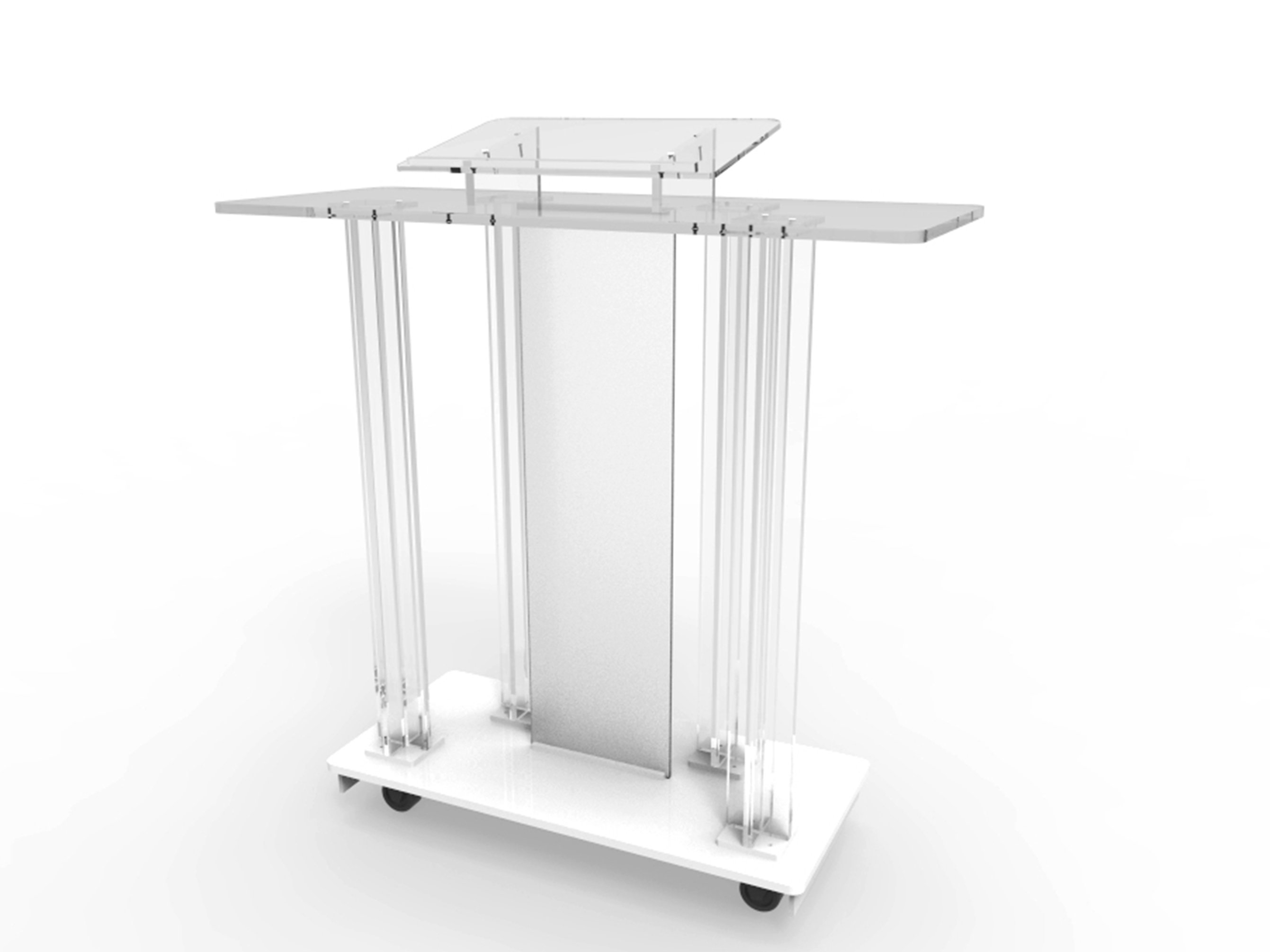 FixtureDisplays Acrylic & Mdf Podium W/ Casters, Floor Standing Lectern ...