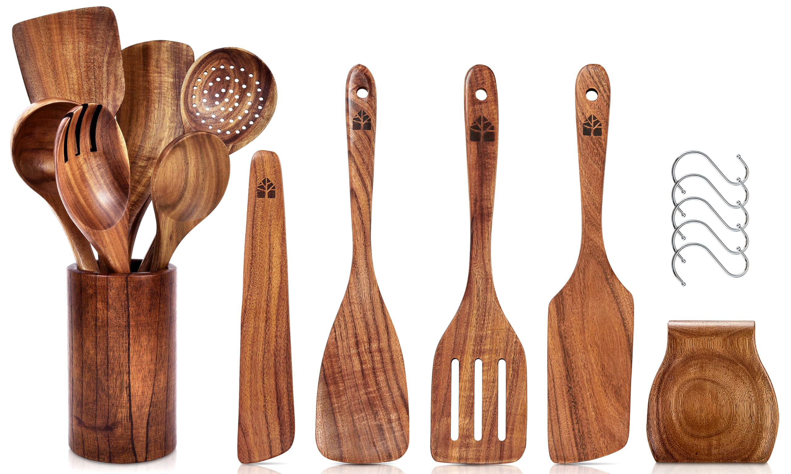 ENOLIL 10 Pcs High-quality Wooden Cooking Utensils Set | Wayfair