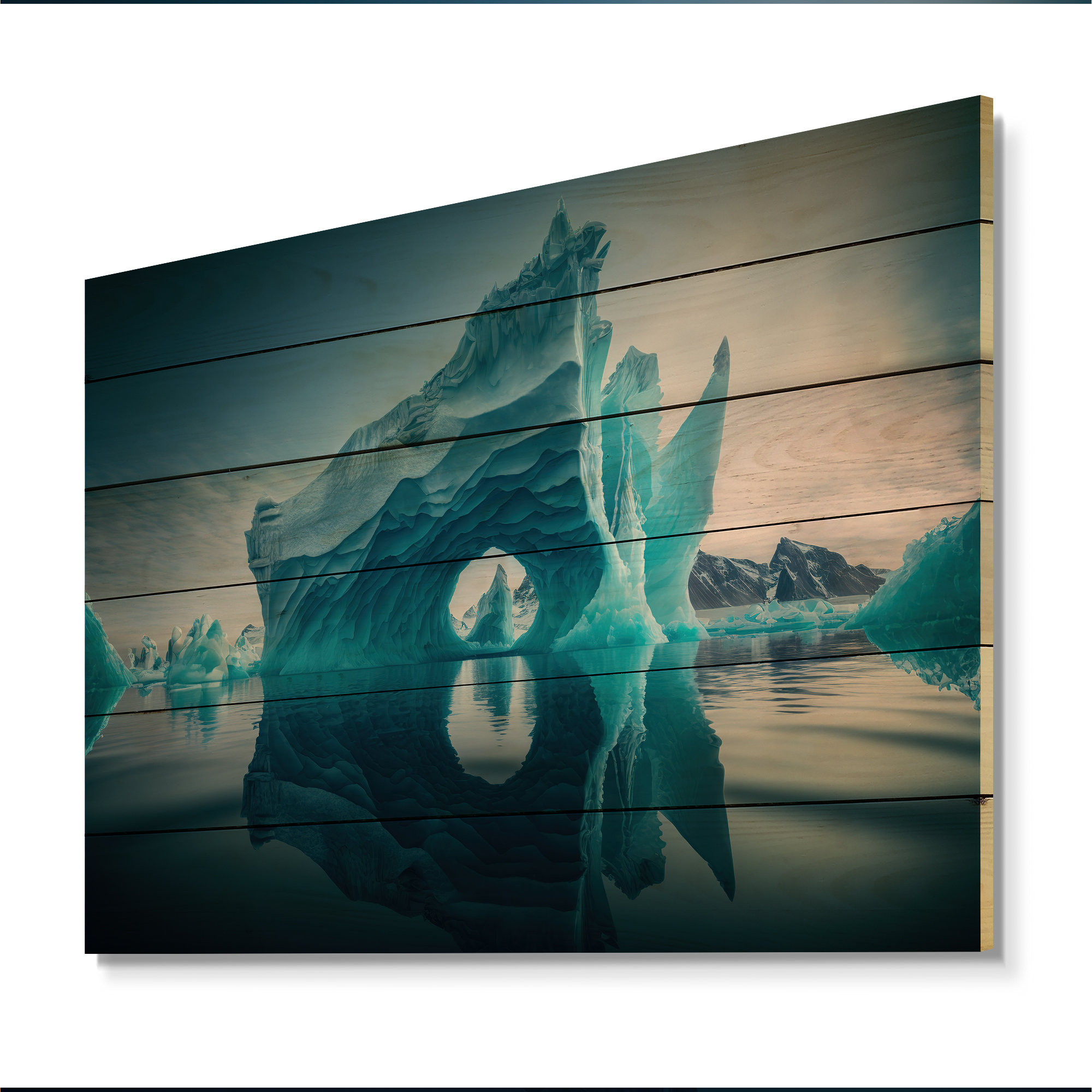 Millwood Pines North Atlantic Blue And White Iceberg II - Coastal Wood ...