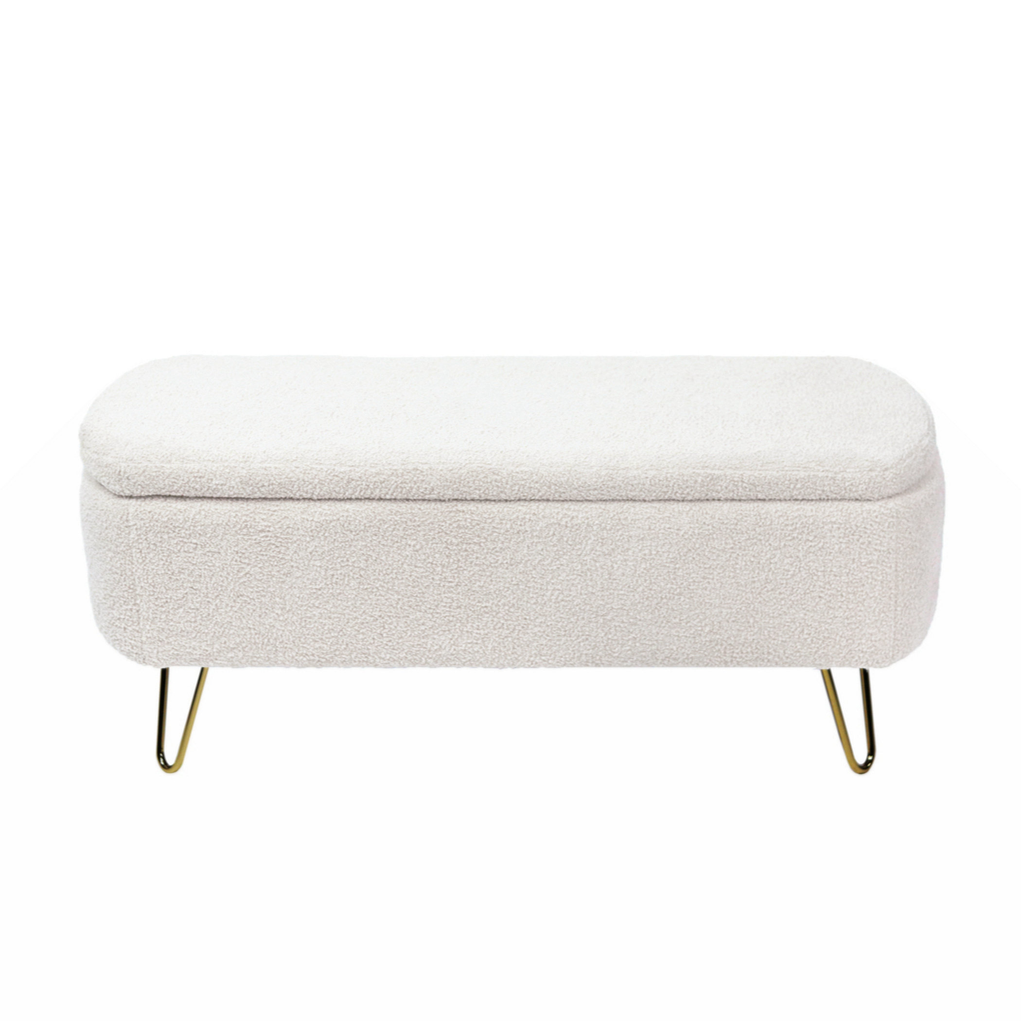 Mercer41 Ticarra Faux Fur Upholstered Storage Ottoman Bench | Wayfair