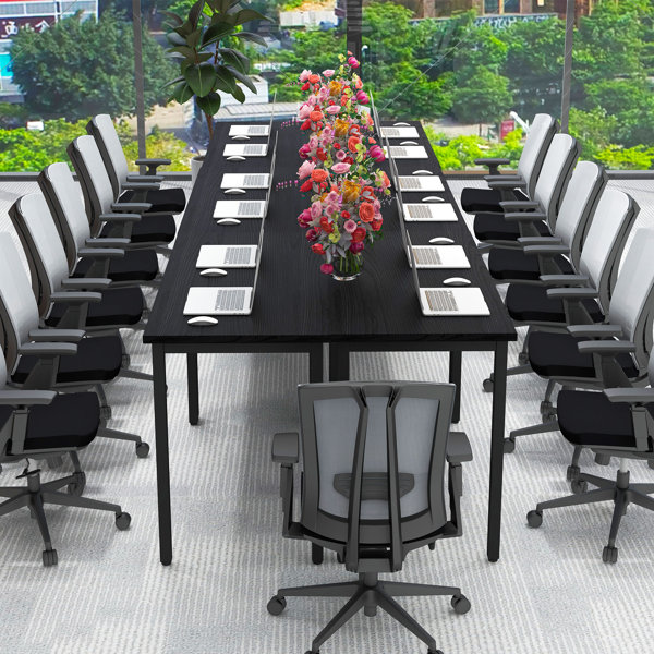 17 Stories Sharlen 165.3''Wide 12FT Modular Rectangular Conference ...