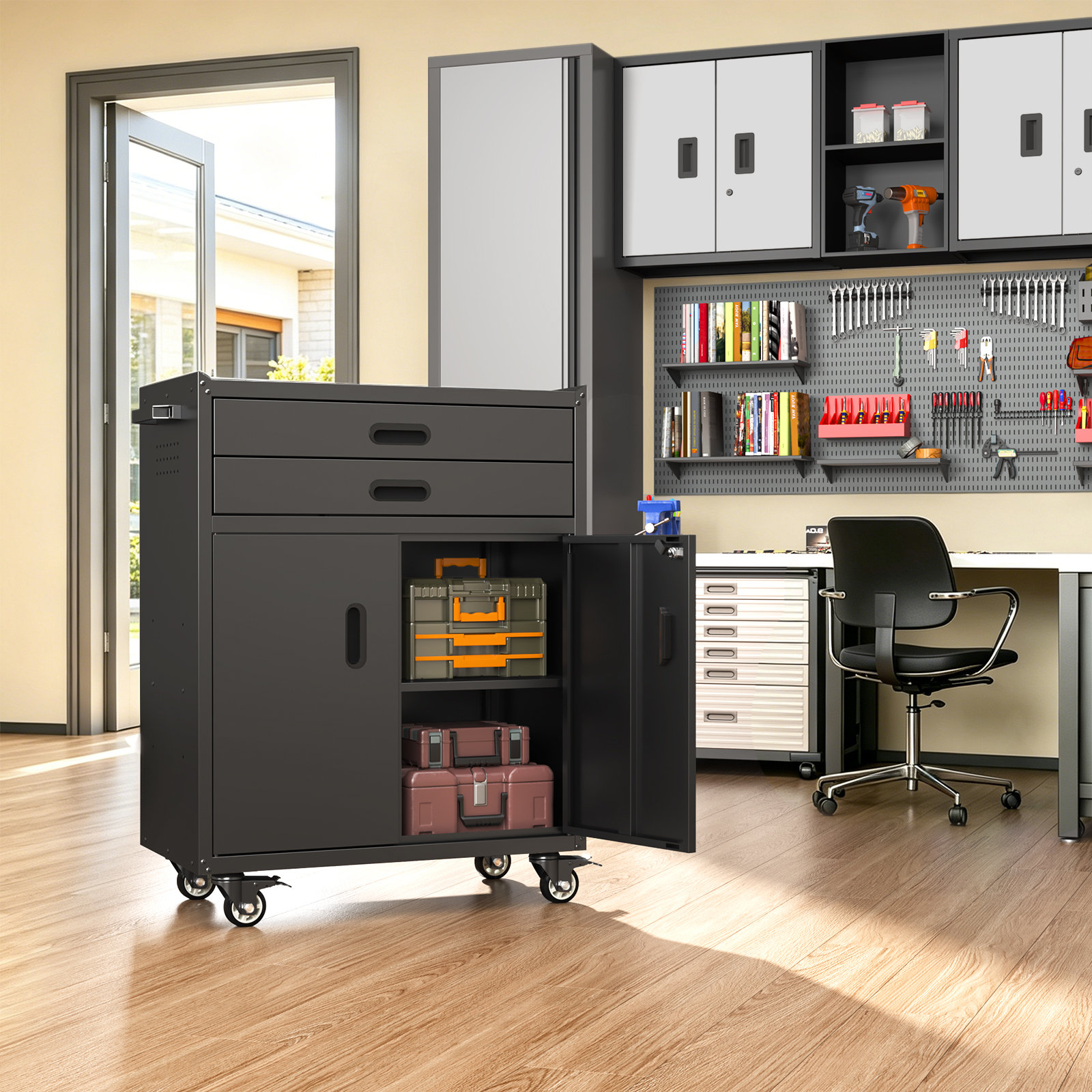 WFX Utility™ Metal Tool Garage Storage Cabinet With 2 Drawers And 2 ...