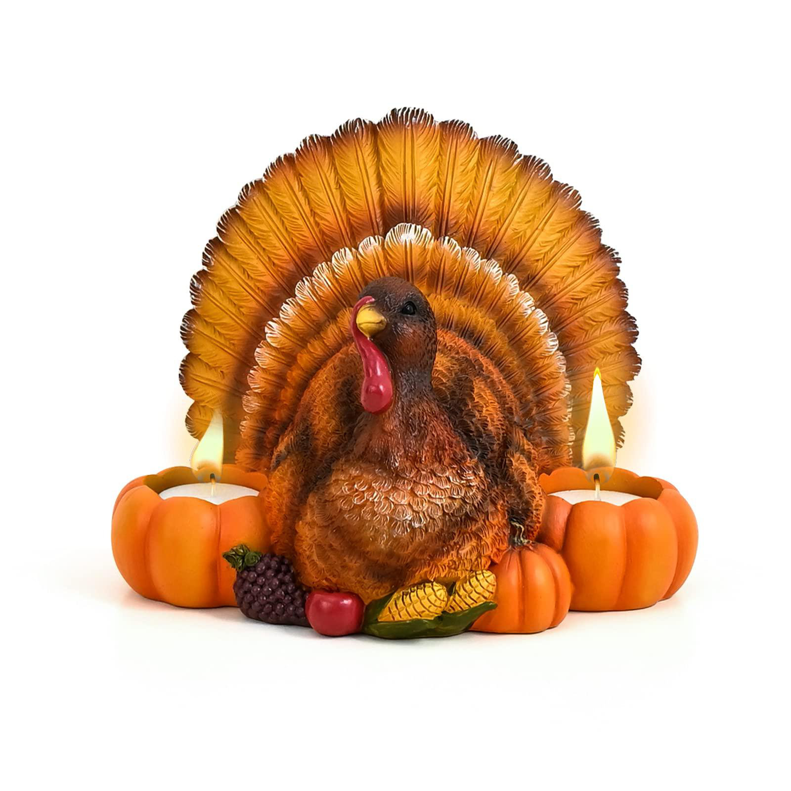 The Holiday Aisle® Large Resin Turkey Tea Light Candle Holder for ...