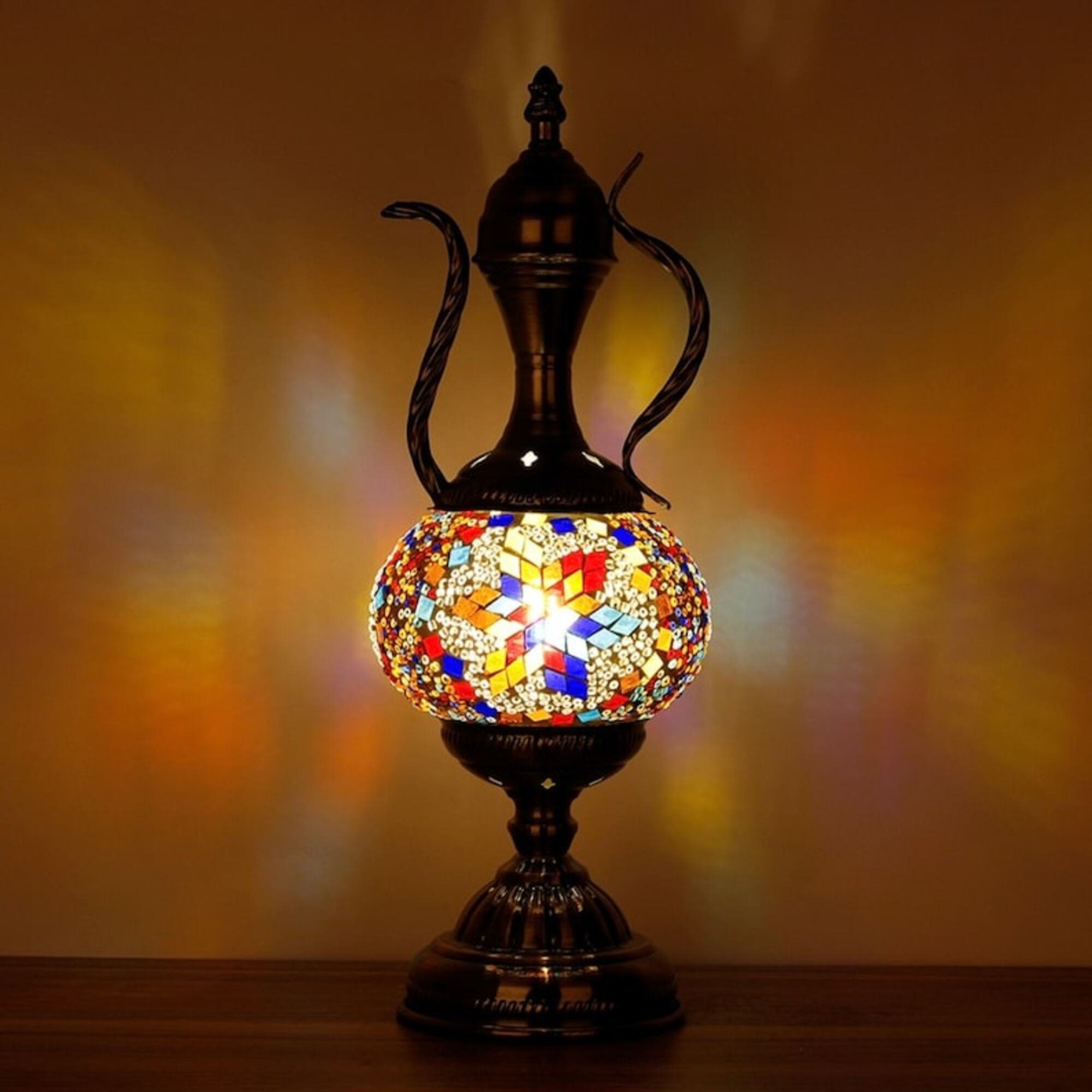 Astoria Grand Handmade Colourful Turkish Bedside Lamp,teapot Moroccan ...