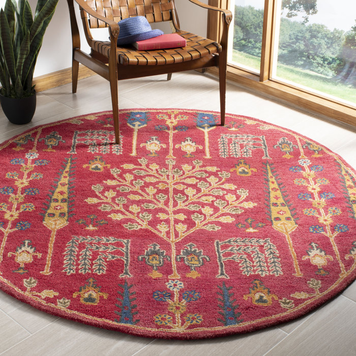 Bungalow Rose Wahcheechee Handmade Wool Red/Multi Rug & Reviews ...