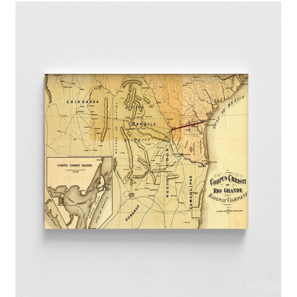WeFrameArt Corpus Christi And Rio Grande Railway Company 1874, Antique ...