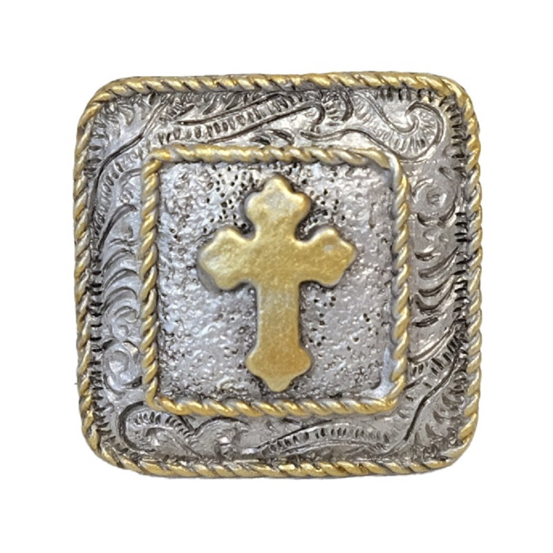 De Leon Collections Polyresin Tooled Belt Buckle With Cross Drawer Pull ...