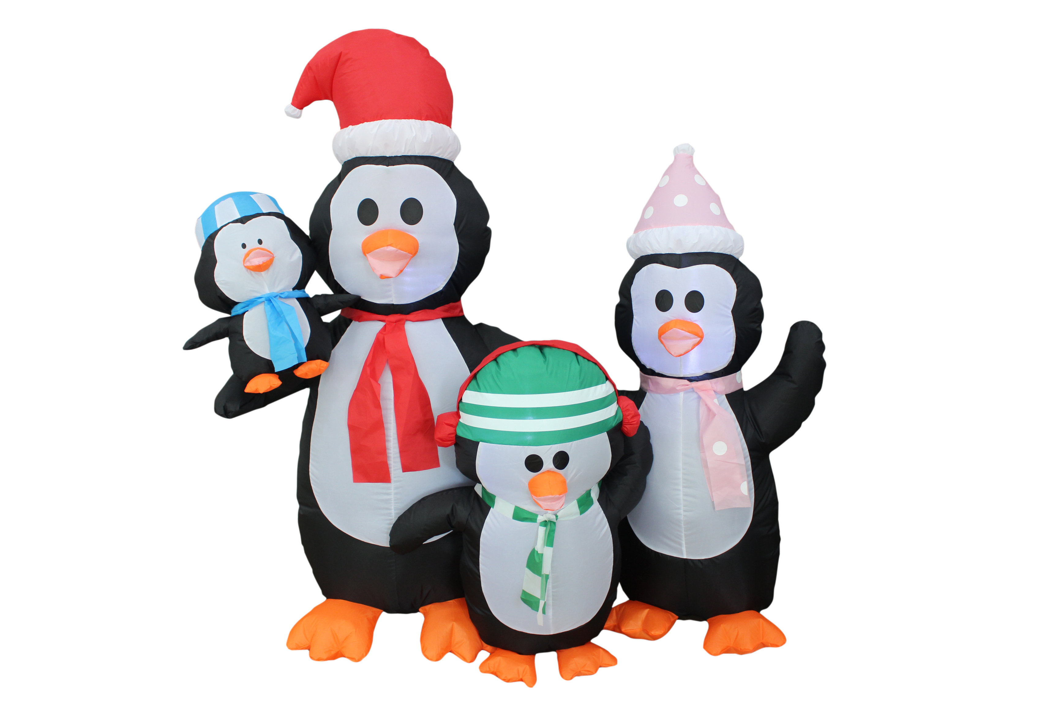 The Holiday Aisle® 5 Foot Tall Lighted Christmas Inflatable Penguins ...