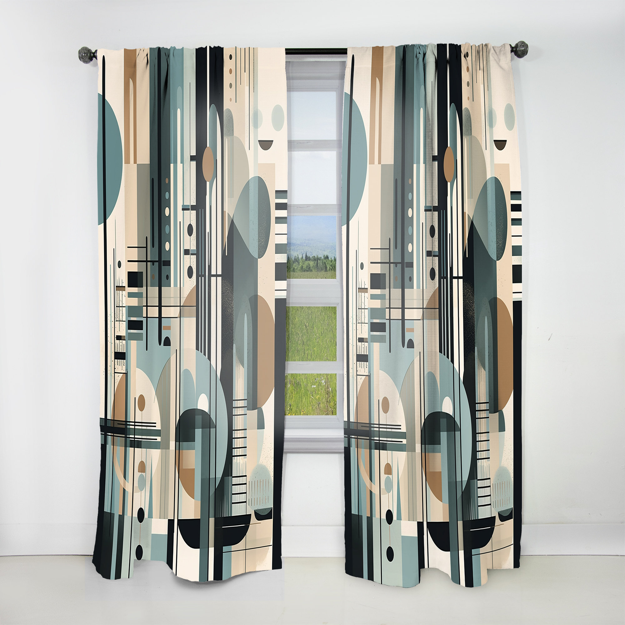 East Urban Home Hajra - Cream Blue Minimalism Quiet Depths III - Modern ...