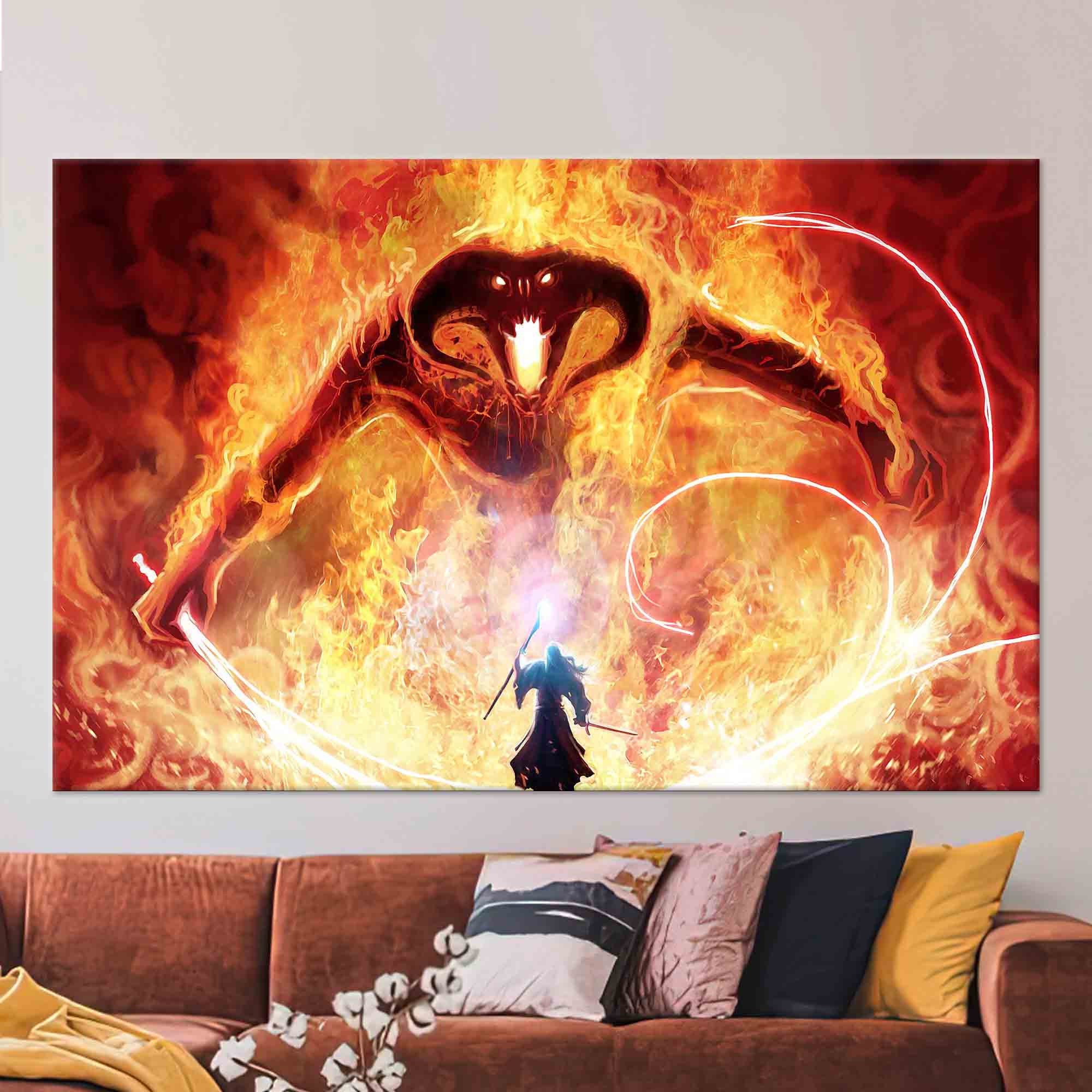 Red Barrel Studio® Fantasy Themed Wall Art Featuring Wizard and Monster ...