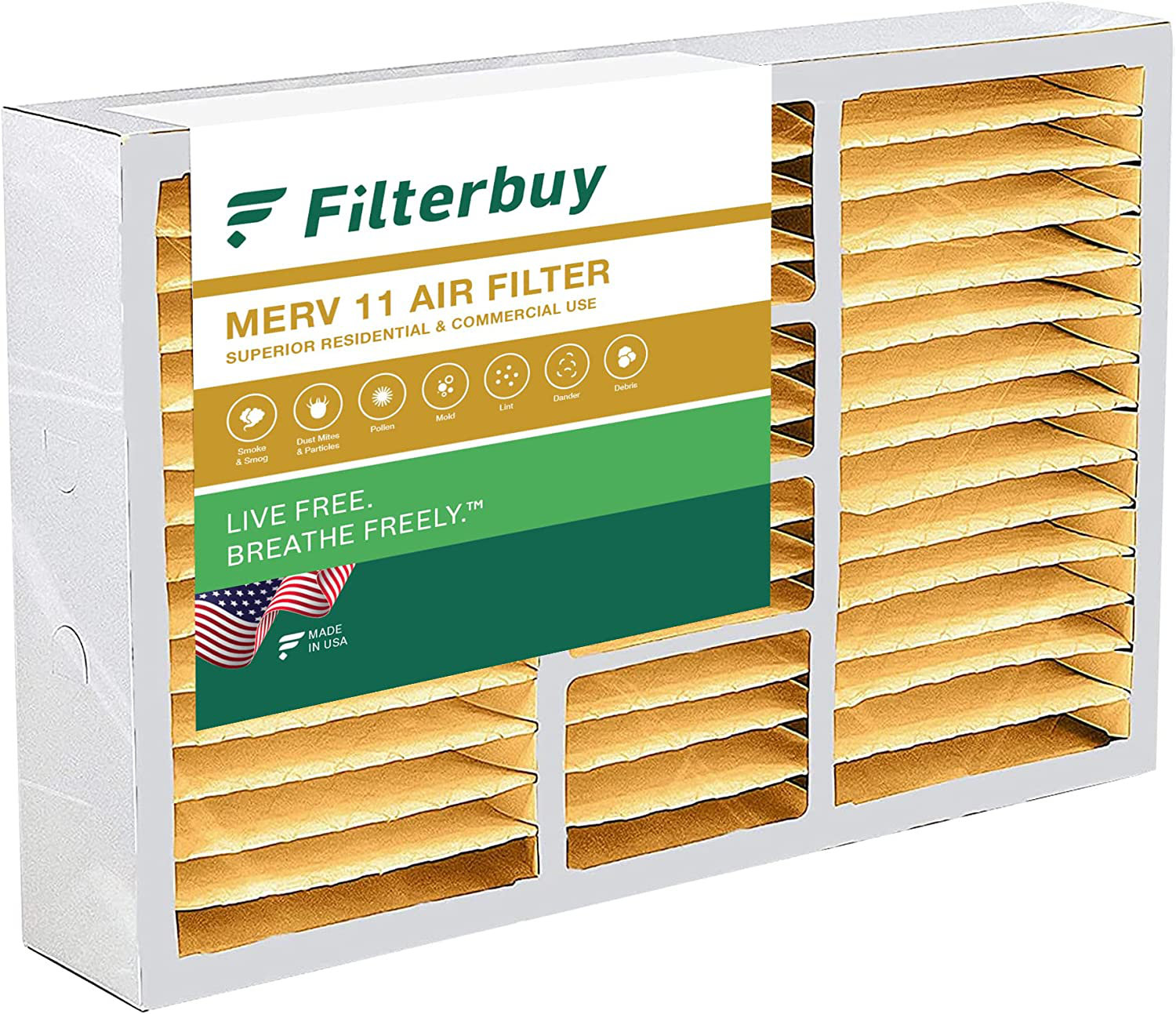 Filterbuy 16x26x5 Air Filter MERV 11, Pleated HVAC AC Furnace Filters ...