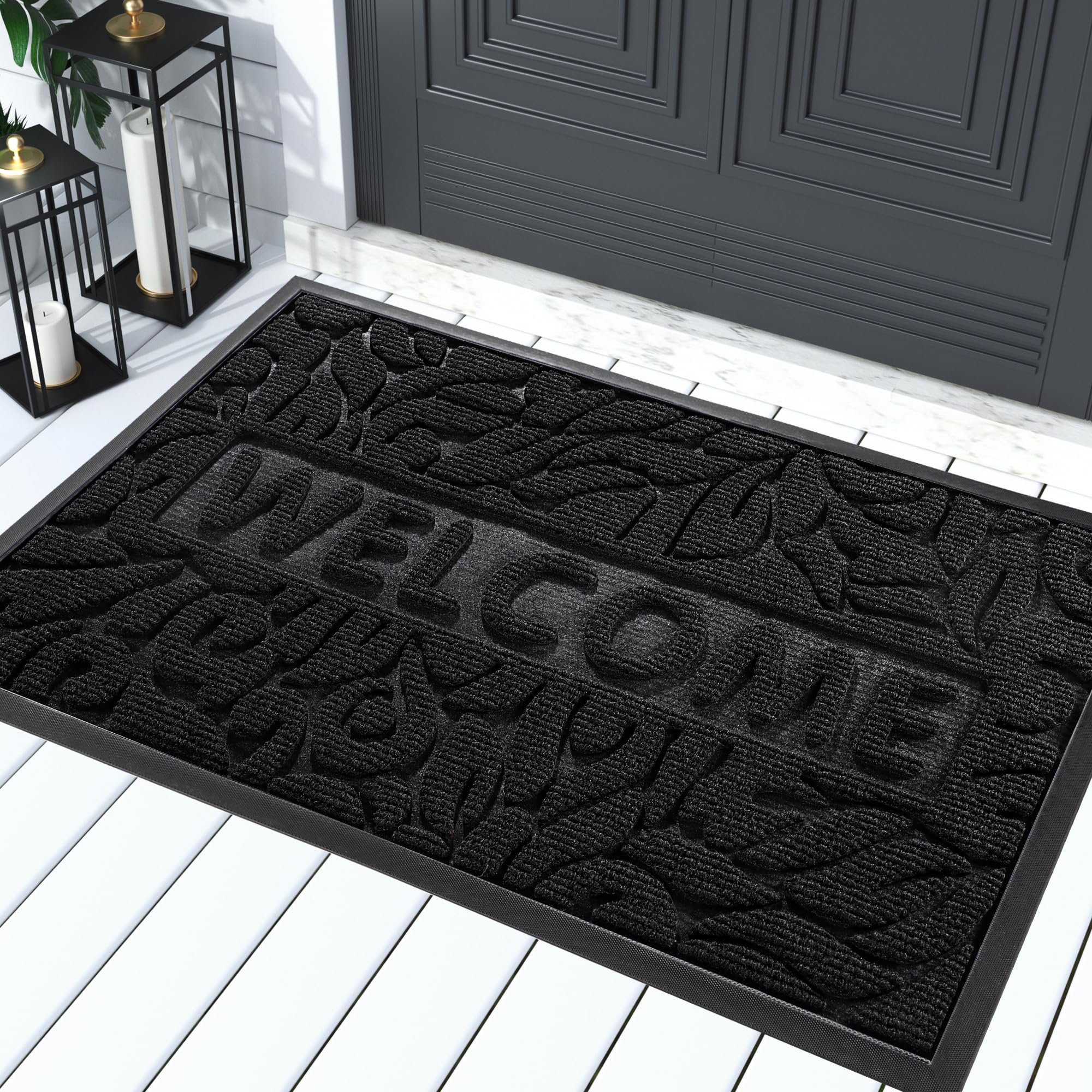 Lark Manor™ Welcome Door Mat Outdoor Indoor, Non Slip Front Doormats ...