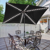Black Rectangular Patio Umbrellas You'll Love | Wayfair