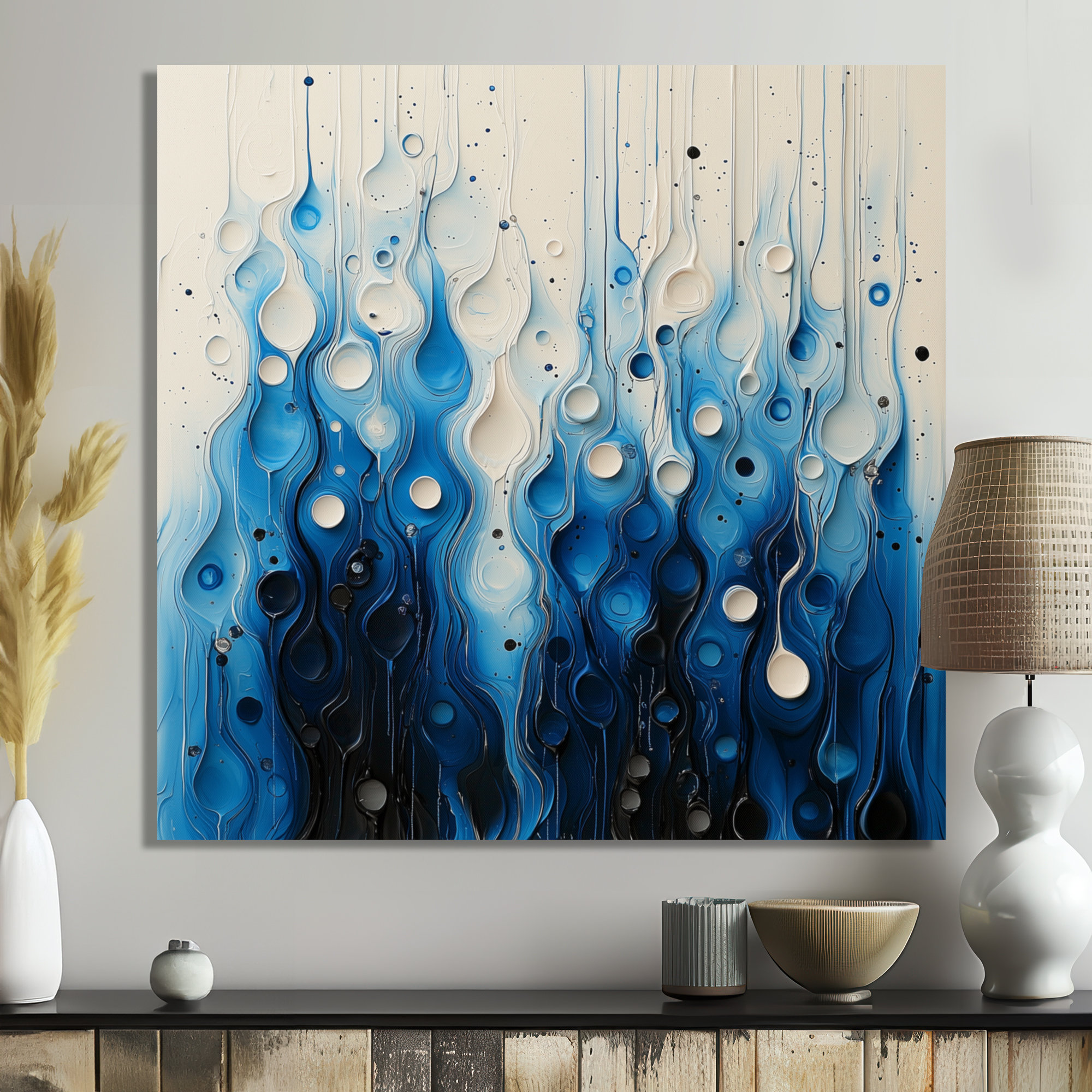 Ivy Bronx Rhythmic Drizzle Drip Paint Eruption II - Modern Metal Art ...