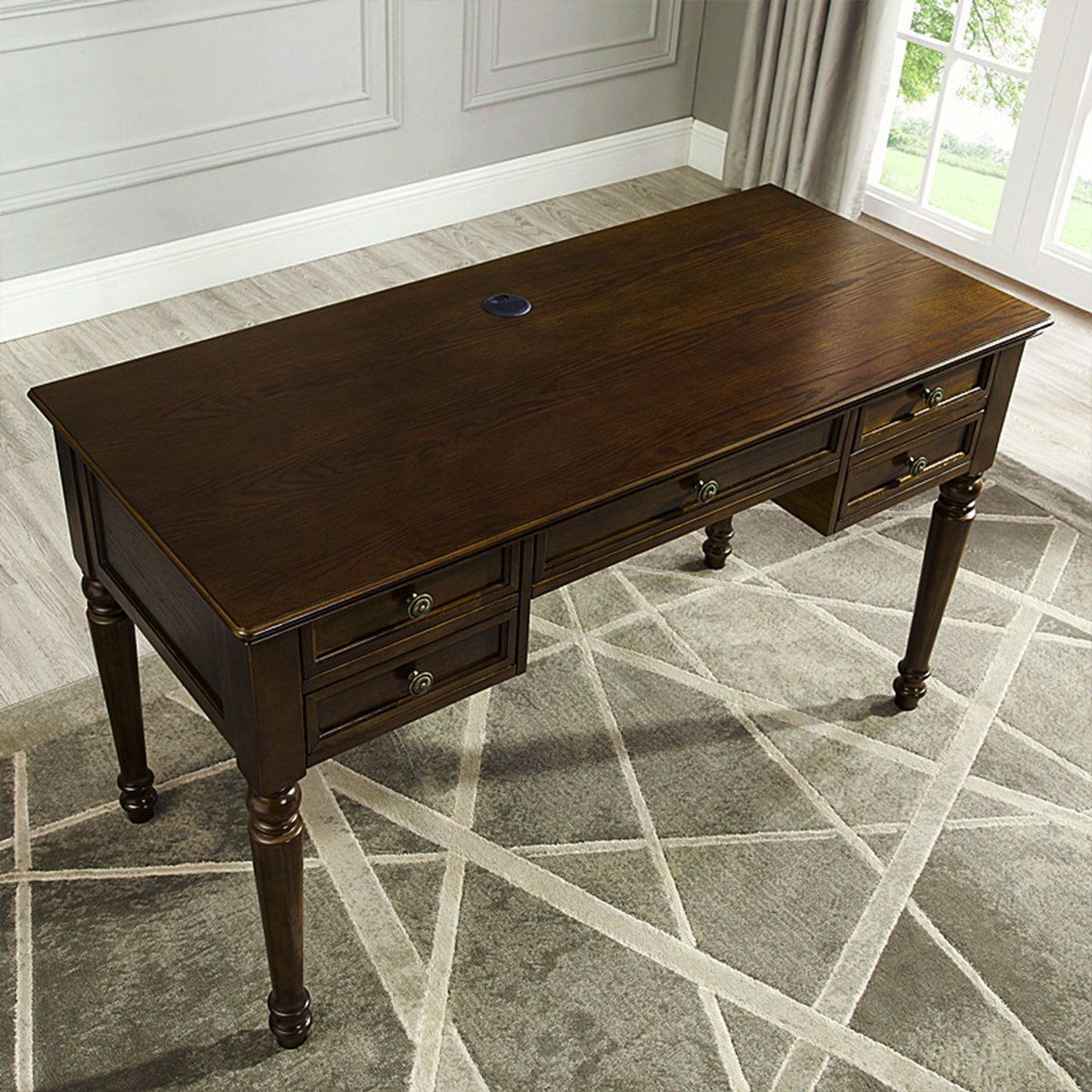 BELSUB 47.24" Brown American Country Retro Desk | Wayfair