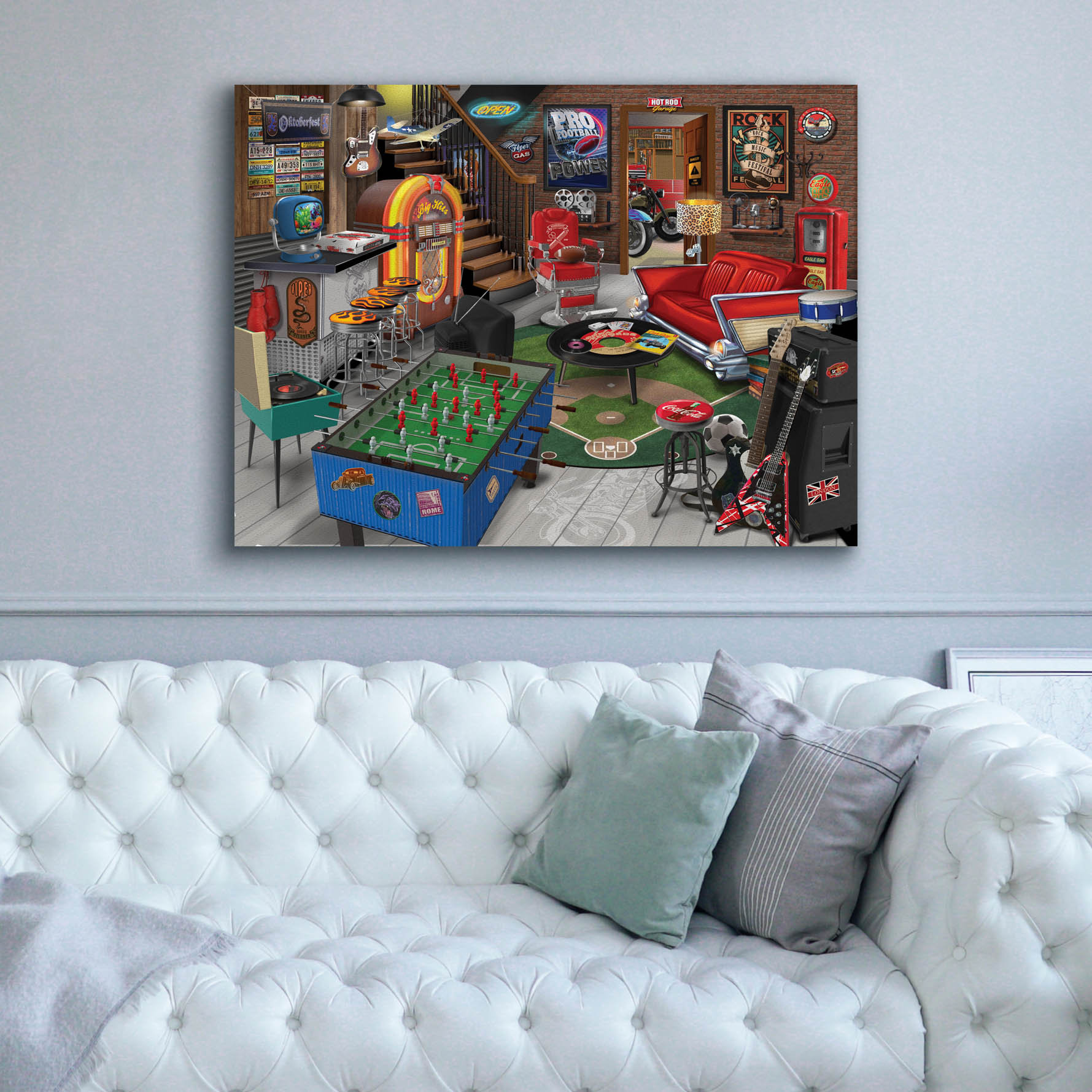 Williston Forge 'Retro Man Cave' by Bigelow Illustrations Canvas Wall ...