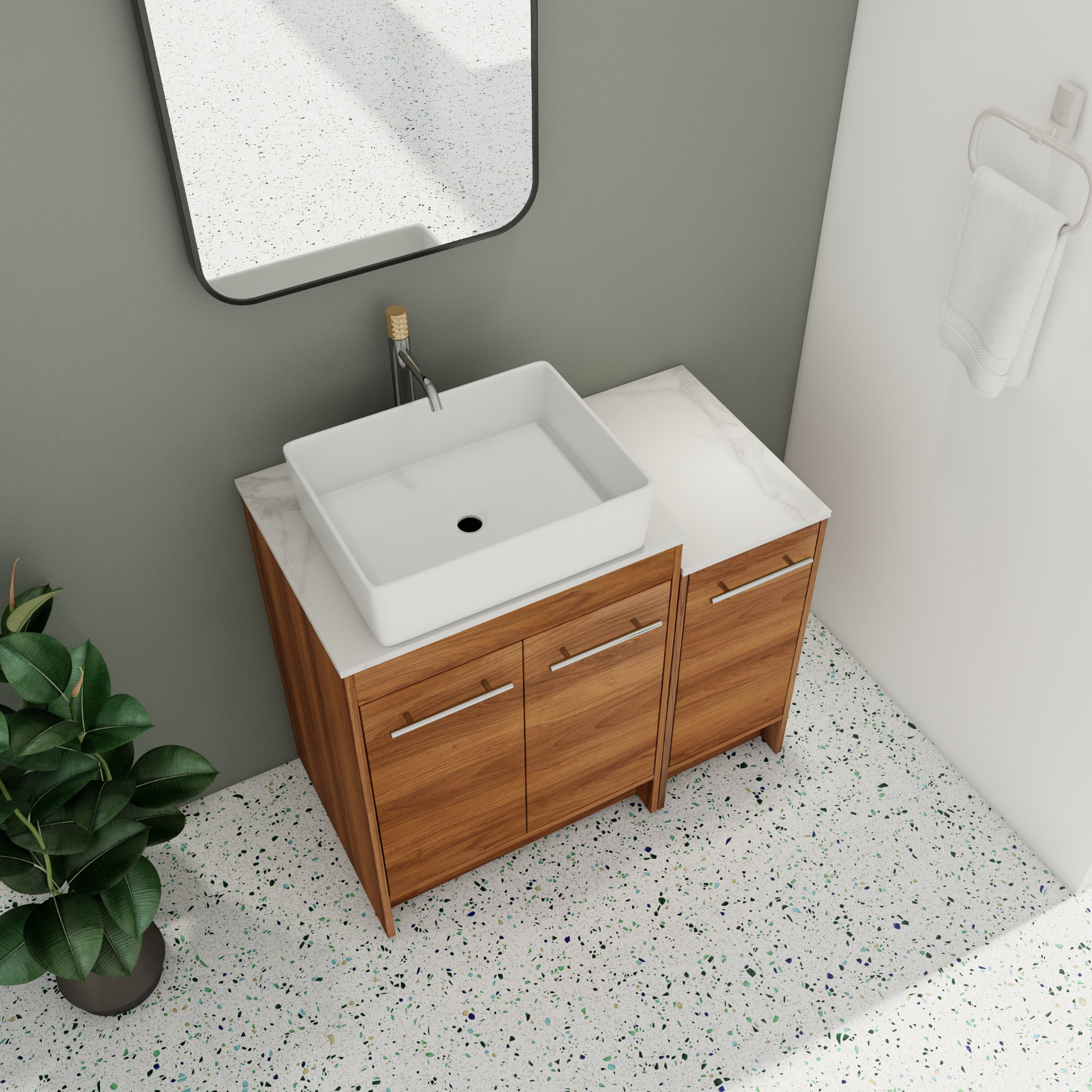 Ebern Designs Anghal 35 87 Single Bathroom Vanity With Sintered Stone