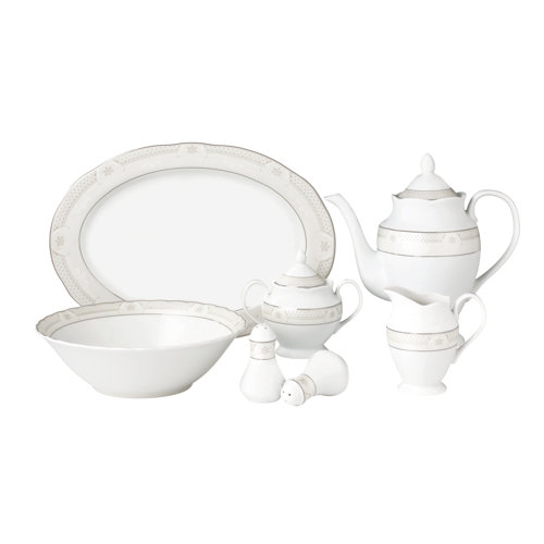 Lorren Home Trends Porcelain China Dinnerware Set - Service for 8 ...