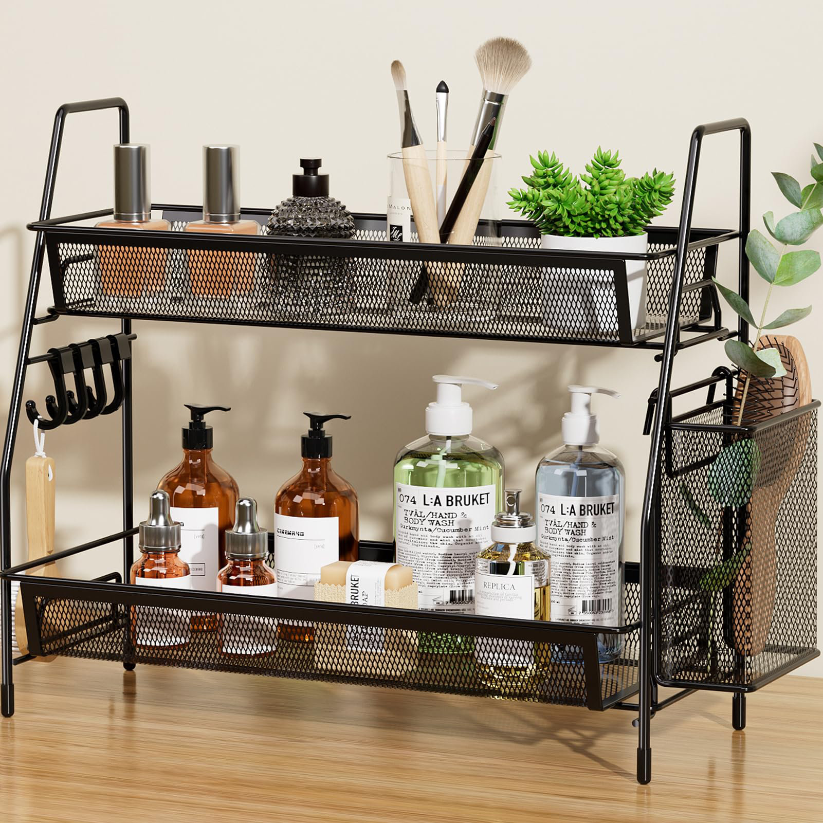 17 Stories 2-Tier Bathroom Organizer Countertop, Metal Wire Mesh ...