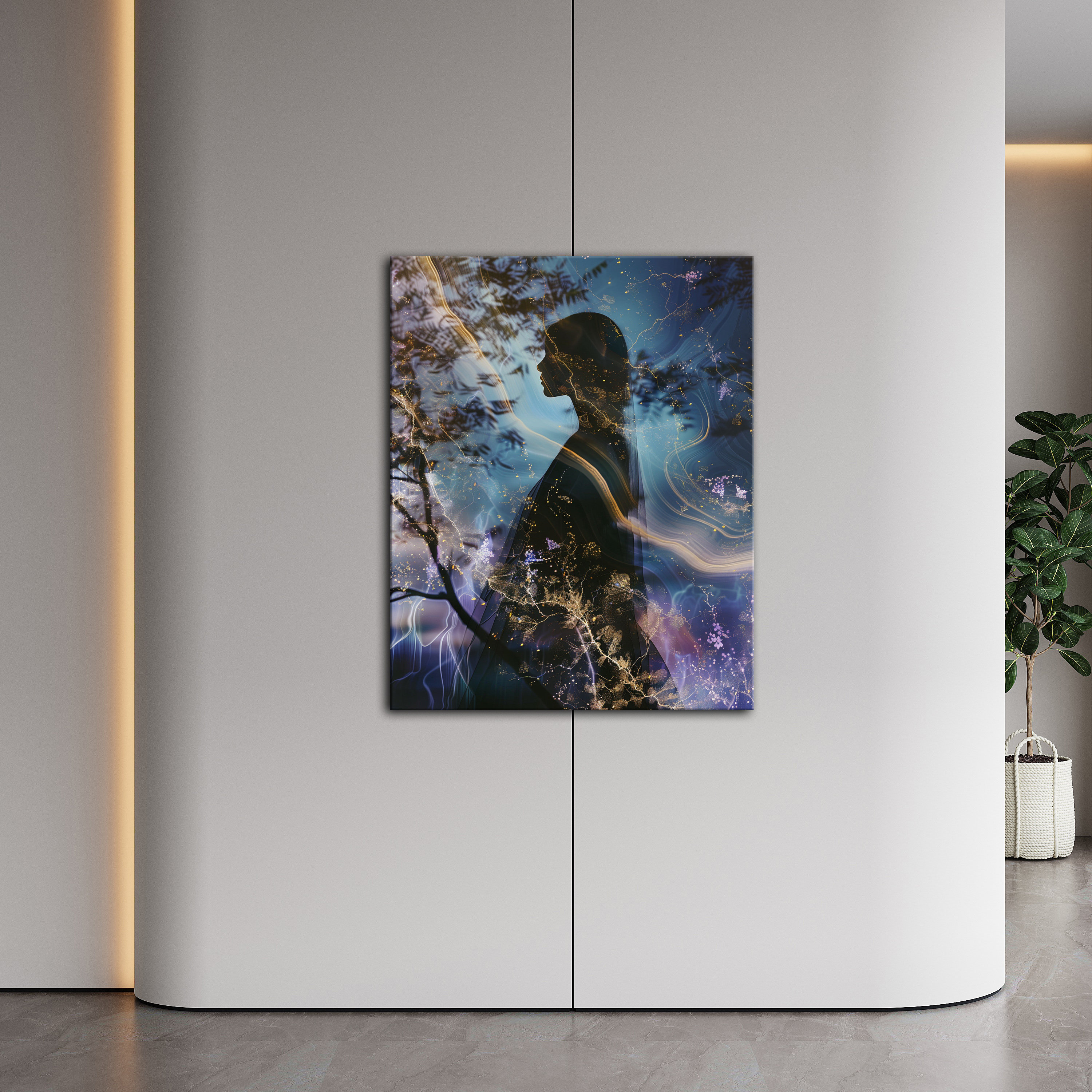 Winston Porter TOUCH OF THE SOUL: Blue Shadow Flower Vine Wall Art ...