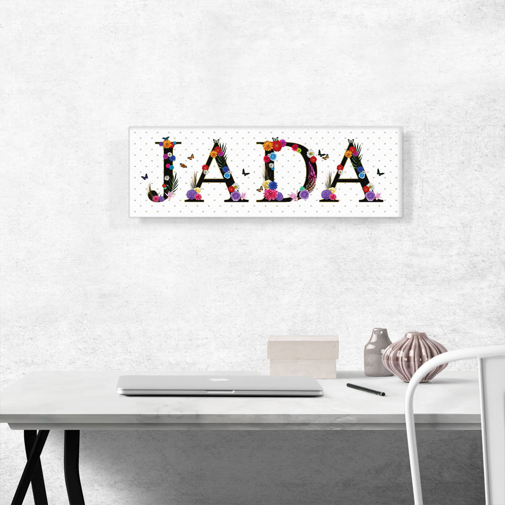 ARTCANVAS JADA Girls Name - Wrapped Canvas Panoramic Textual Art Print ...