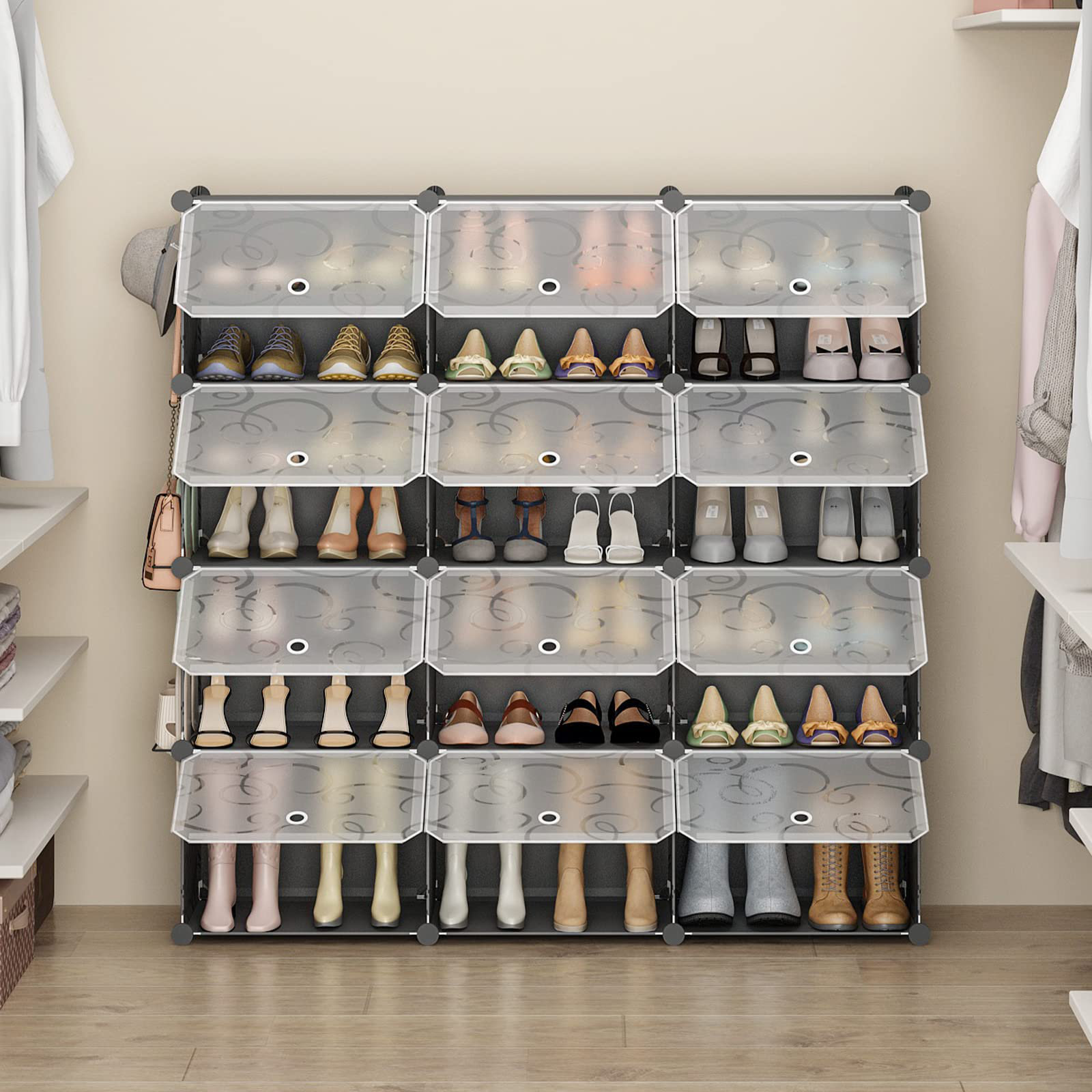 Hokku Designs 48-Pairs Shoe Storage Organizer Cabinet,Portable Shoe ...