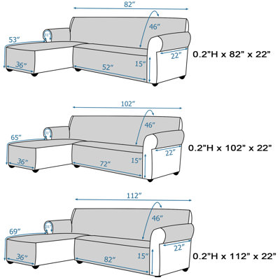 Latitude Run® Box Cushion Sectional Slipcover & Reviews | Wayfair