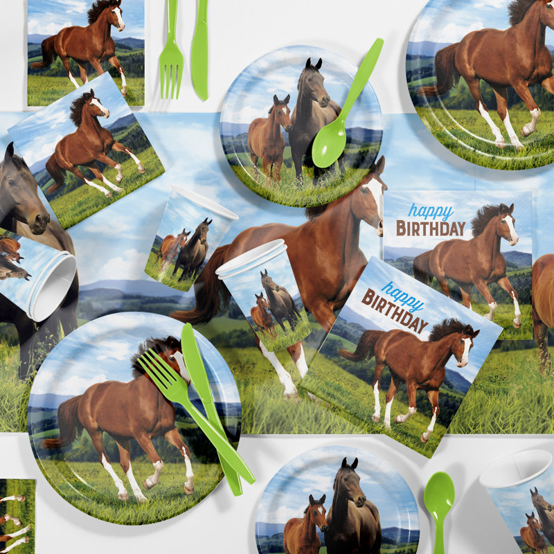 Creative Converting Wild Horse Birthday Party Supplies Kit Guests | Wayfair