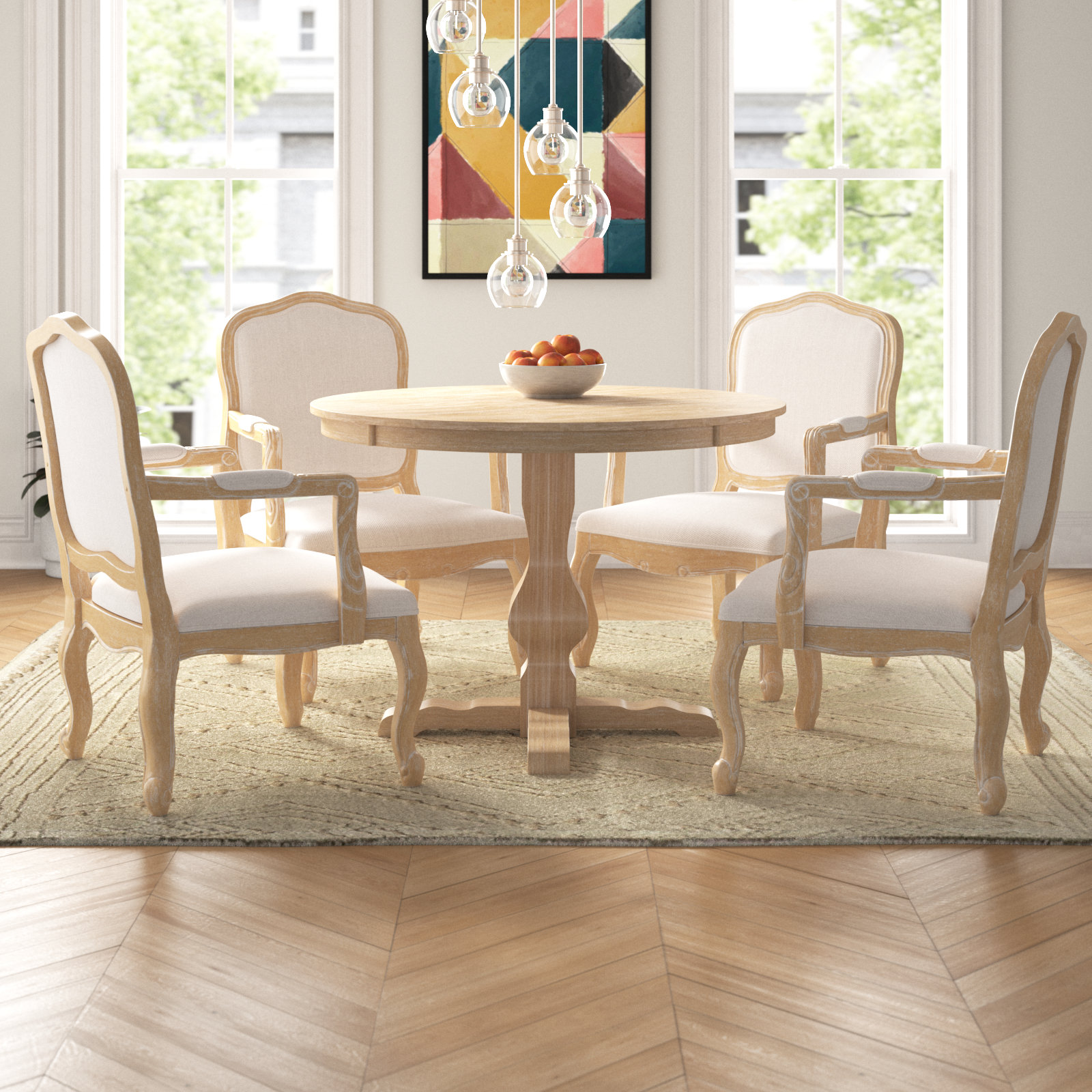 Laurel Foundry Modern Farmhouse® Nerissa Fabric And Rubberwood 5 Piece ...