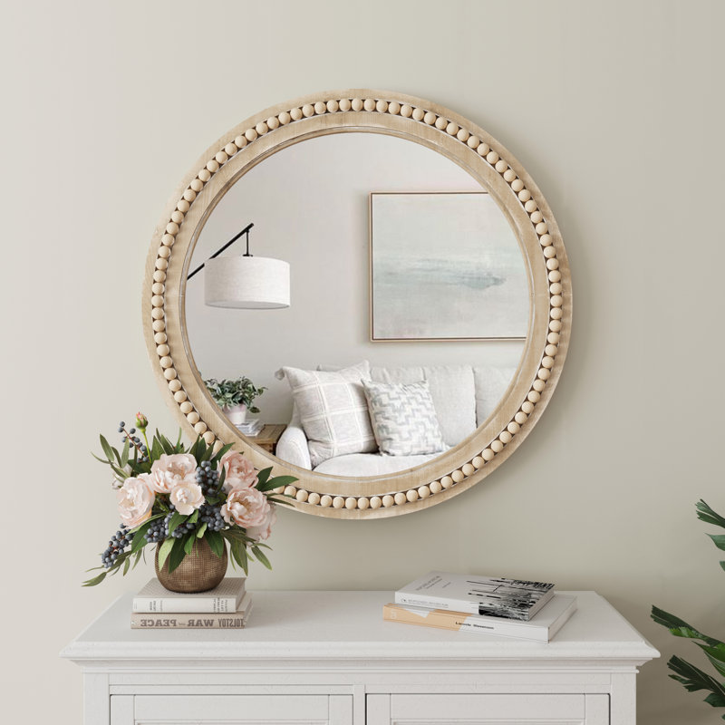 Dakota Fields Brendalyn Round Wood Wall Mirror & Reviews | Wayfair