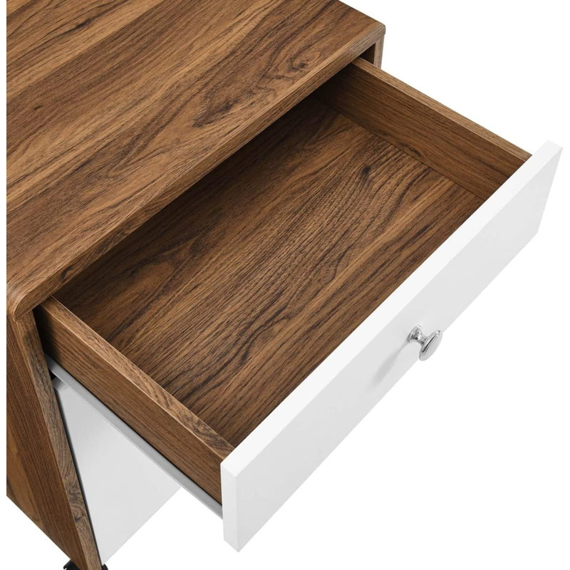 Latitude Run® Render Mid-Century Modern Office File Cabinet In Walnut ...