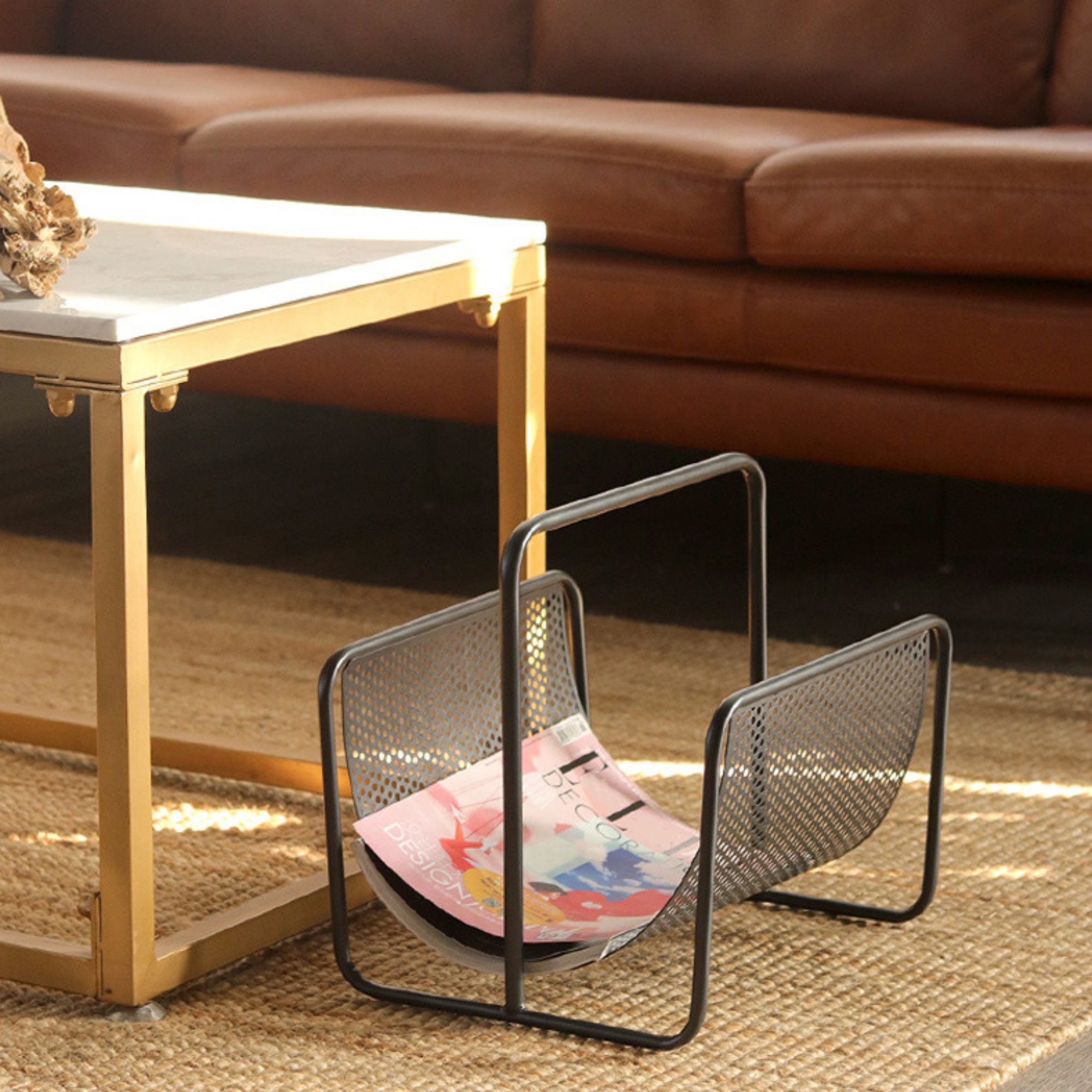 Rebrilliant Mursaleen Metal Free Standing Magazine Rack | Wayfair