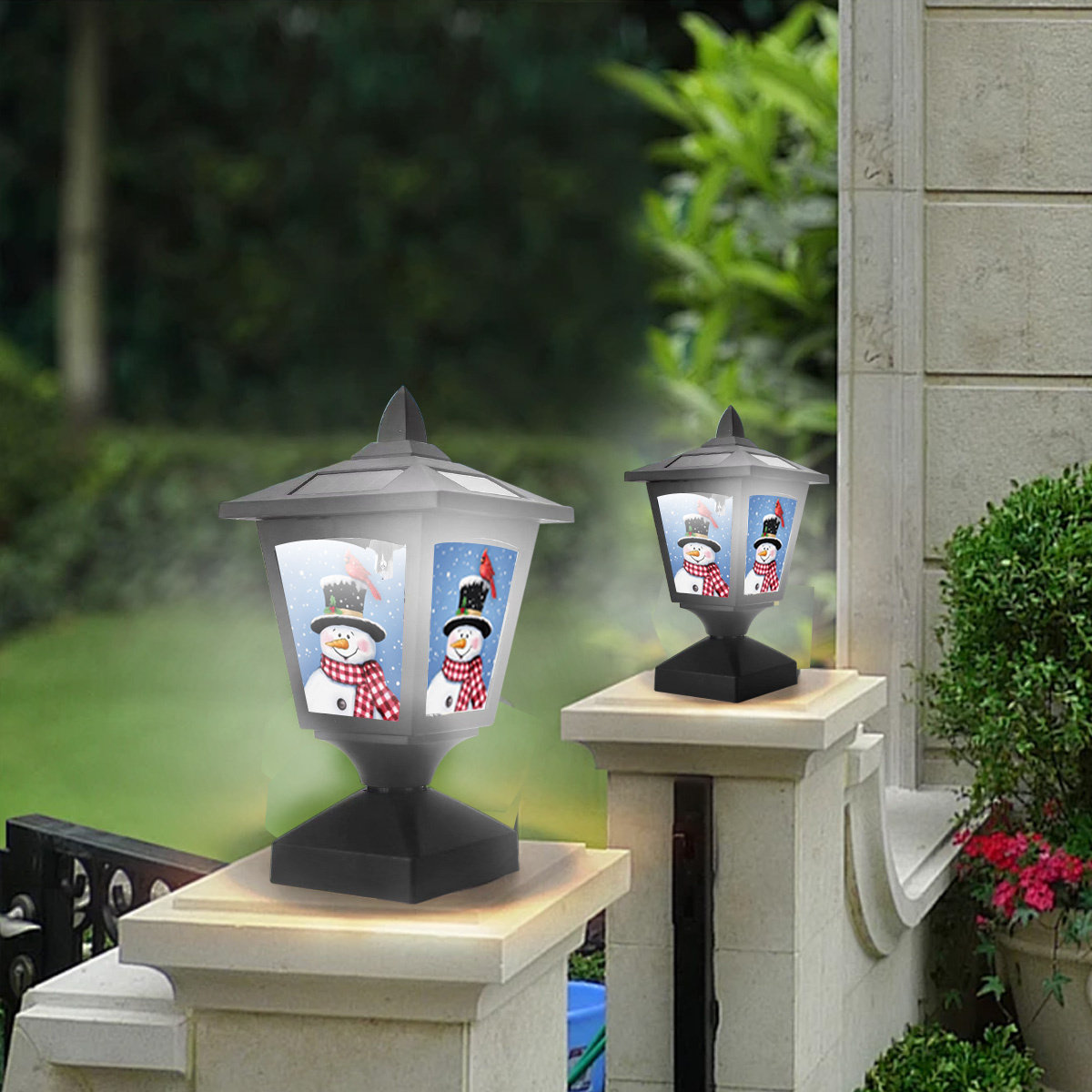 Myfuncorp Solar Post Lights Outdoor, 2 Pack, Wood Fence Posts, Pathway ...