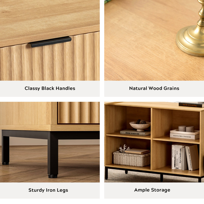 Latitude Run® 60" Fluted Executive Desk | Wayfair