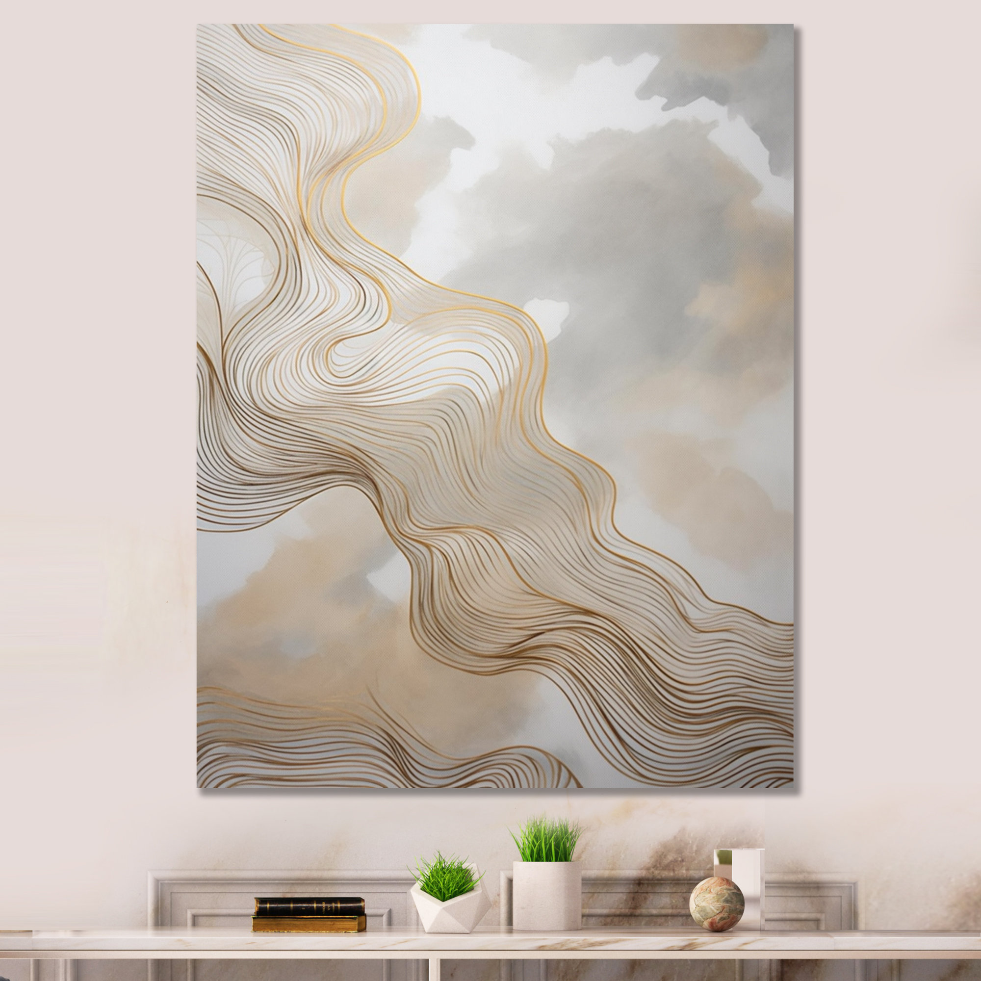 Mercer41 Gold And Grey Linear Expressions V Gold And Gray Linear ...