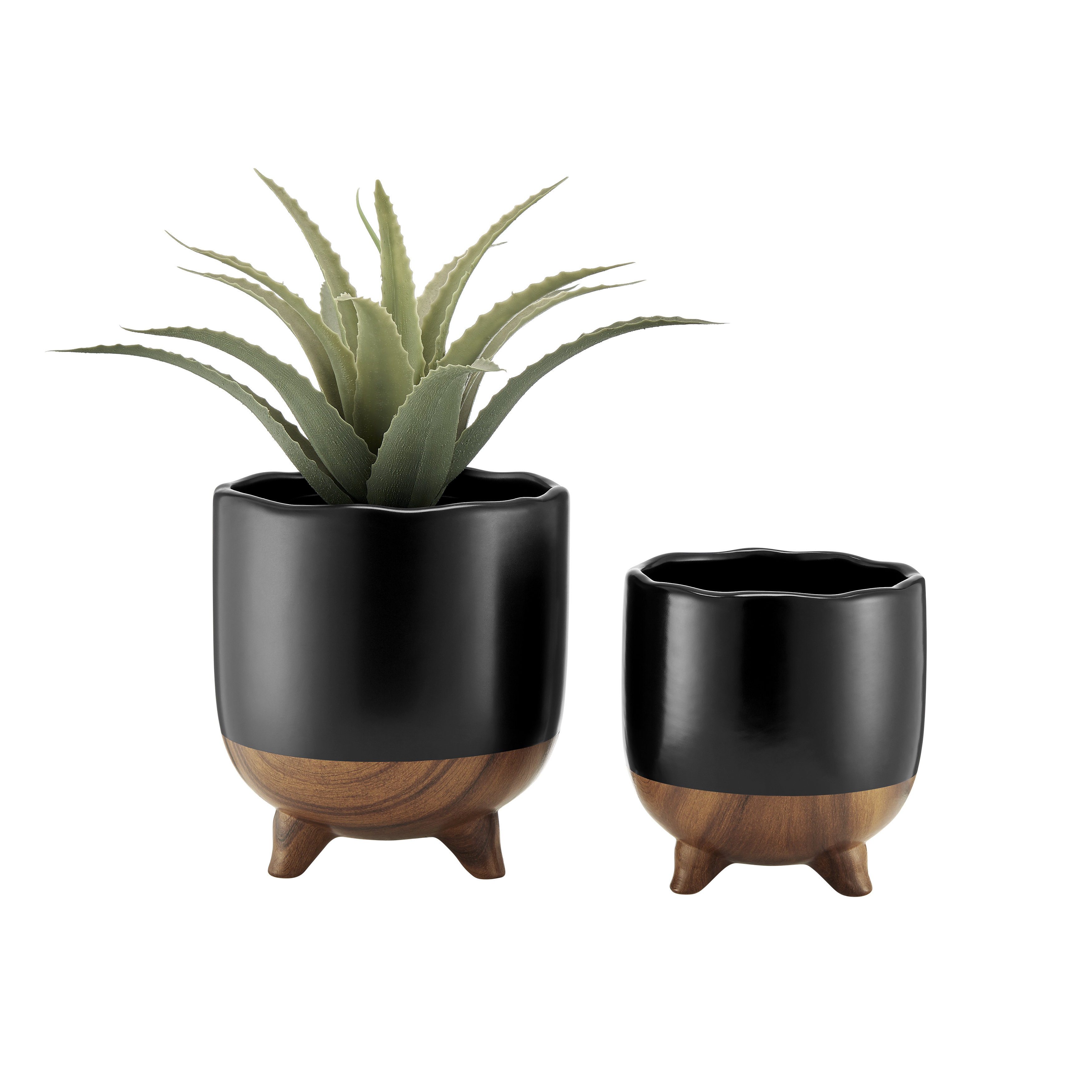 Wrought Studio™ Masanari Modern Mortar Two Tone Flower Pot Planter ...
