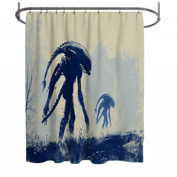 Foundry Select Alien creature Shower Curtain -Scifi Bathroom Decor ...
