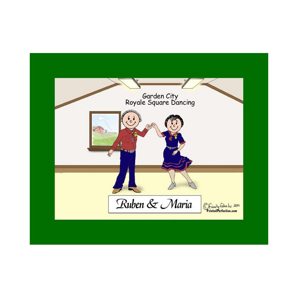 Printed Perfection Personalized Square Dance Couple Cartoon Caricature ...