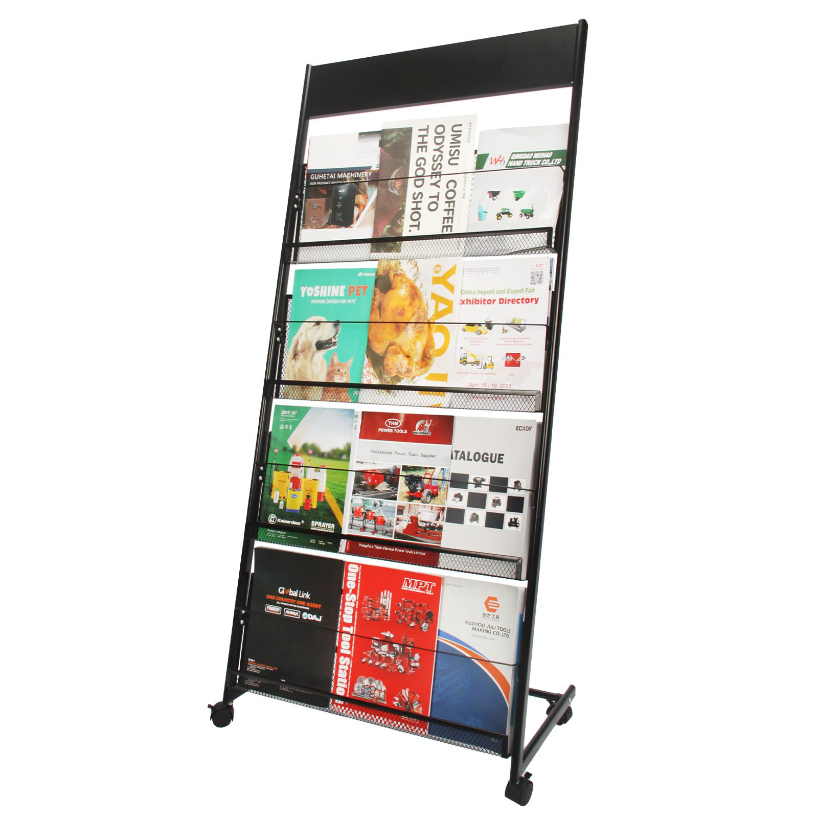 17 Stories Magazine Rack Floor-Standing,4-Layer Brochure Holder Display ...
