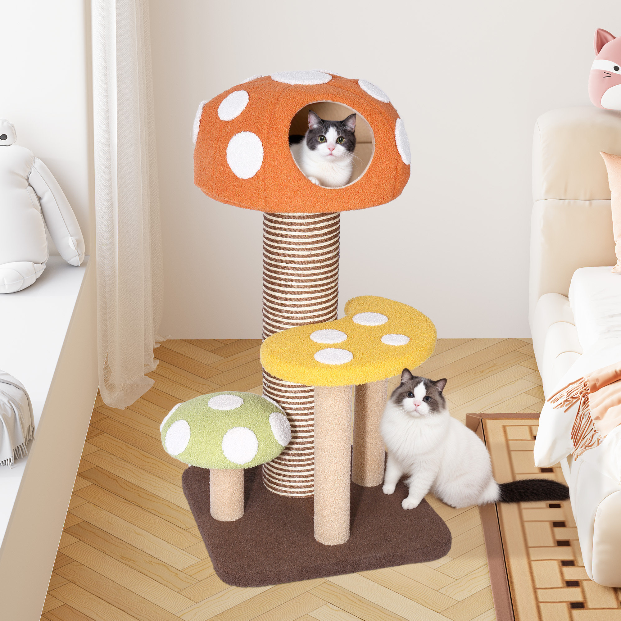 Archie & Oscar™ 44"Whimsical Mushroom Cat Tree With Scratching Post And ...